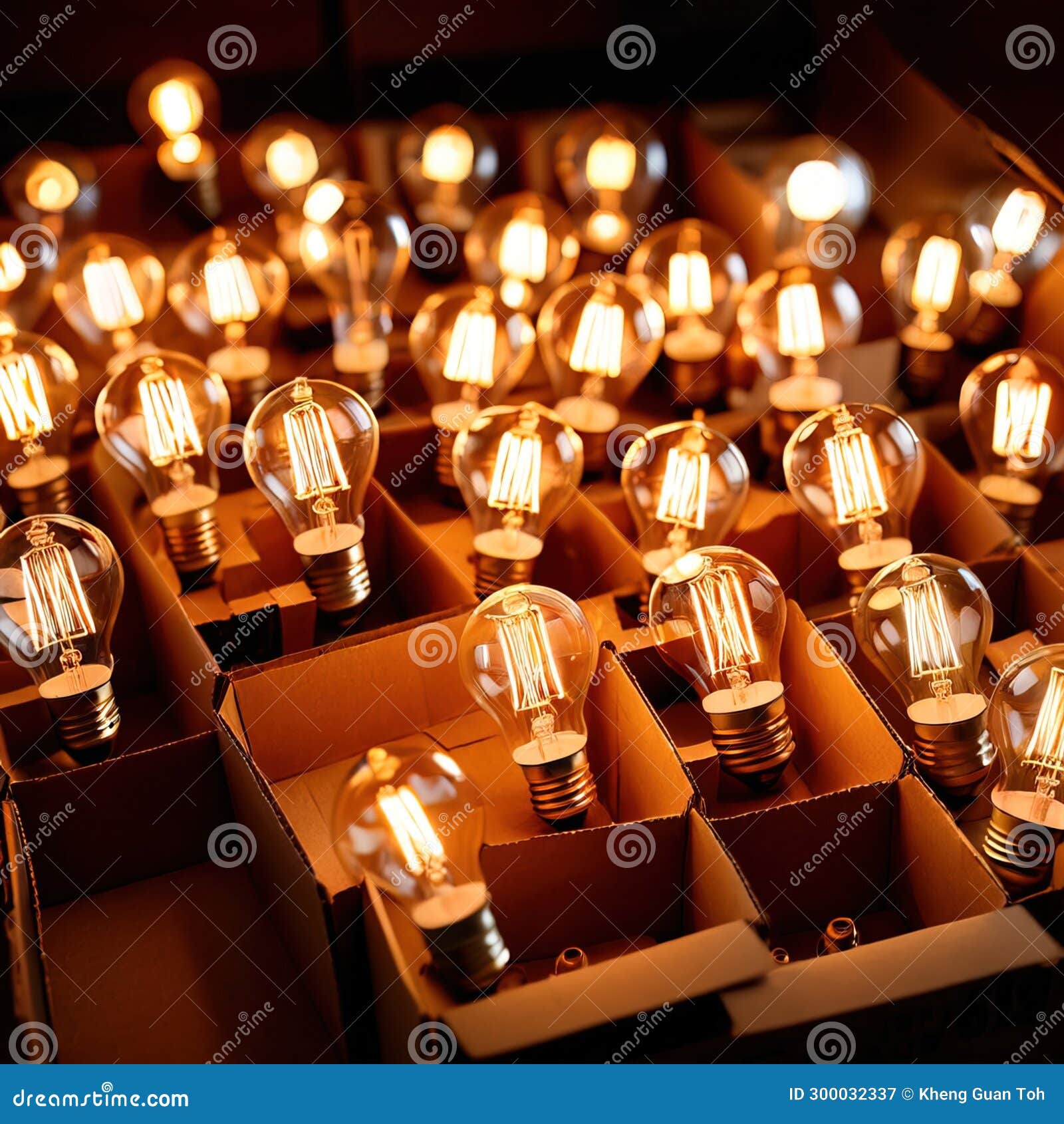 Bright Lightbulbs Stored in Cardboard Box, Indicating Storage and ...