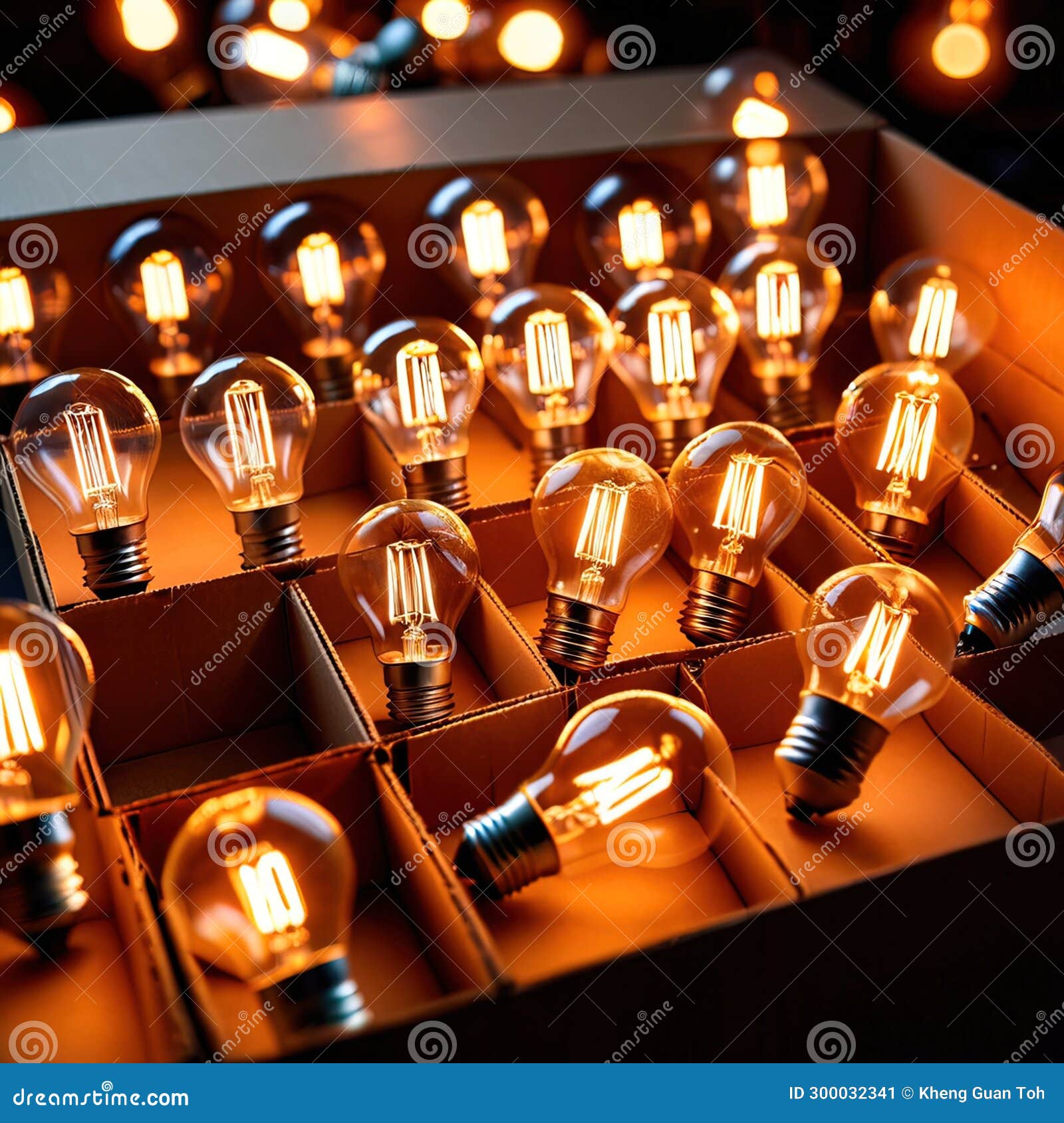 Bright Lightbulbs Stored in Cardboard Box, Indicating Storage and ...