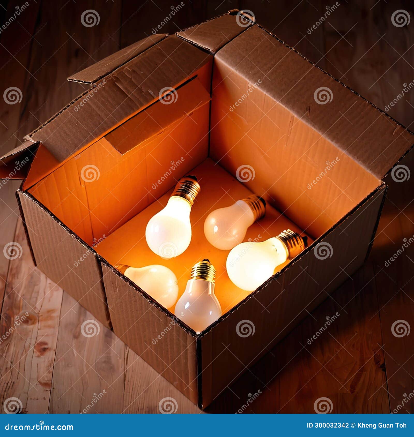 Bright Lightbulbs Stored in Cardboard Box, Indicating Storage and ...