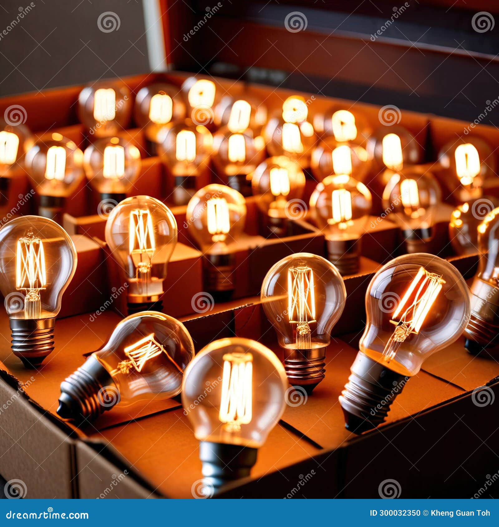 Bright Lightbulbs Stored in Cardboard Box, Indicating Storage and ...