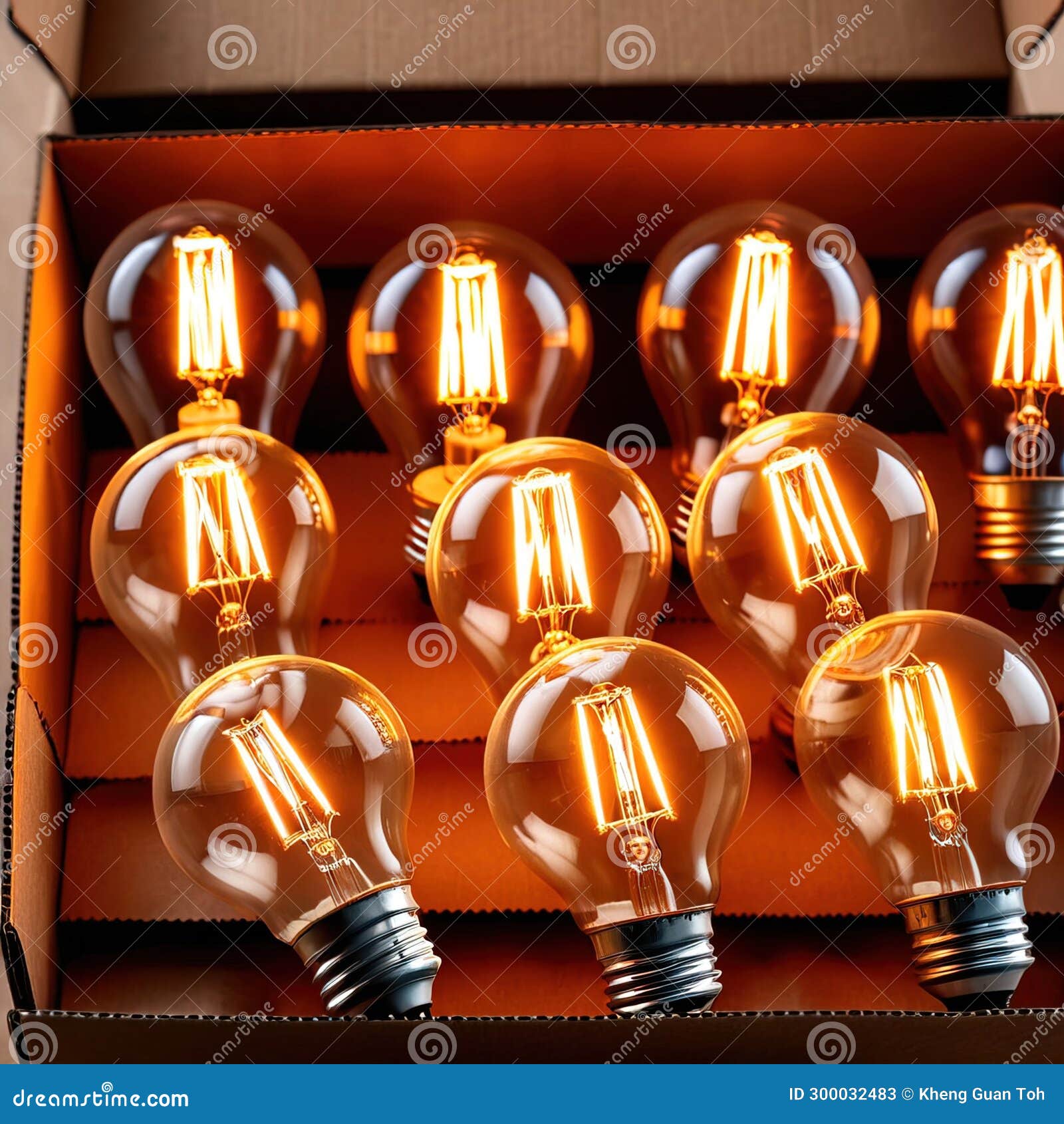 Bright Lightbulbs Stored in Cardboard Box, Indicating Storage and ...
