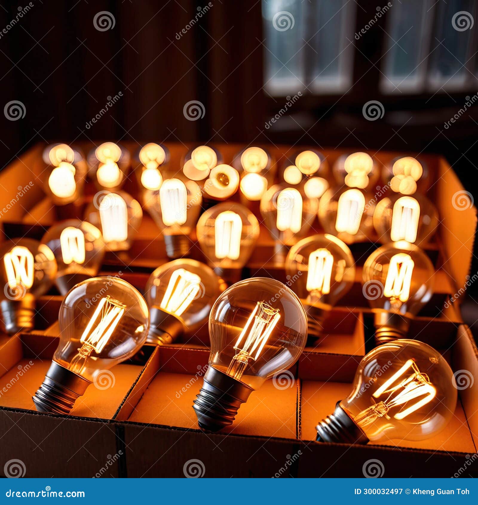 Bright Lightbulbs Stored in Cardboard Box, Indicating Storage and ...