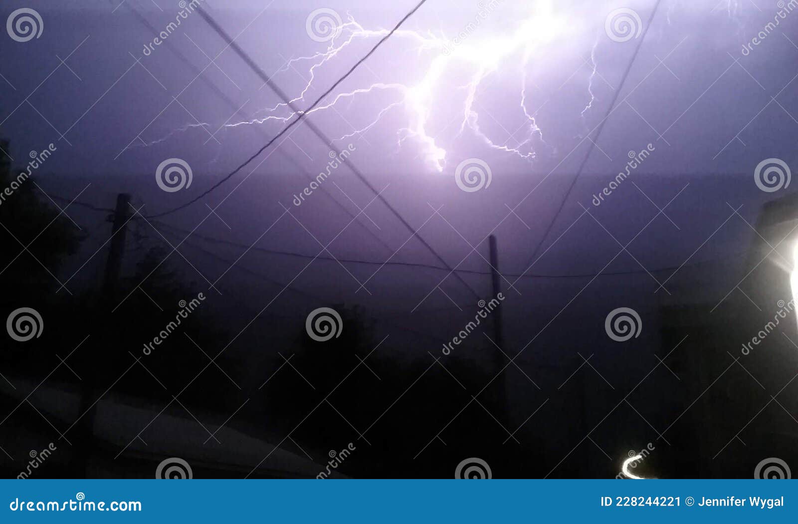 Lightening Strikes Aircraft Wing Of Airplane On Dark Sky Stock ...