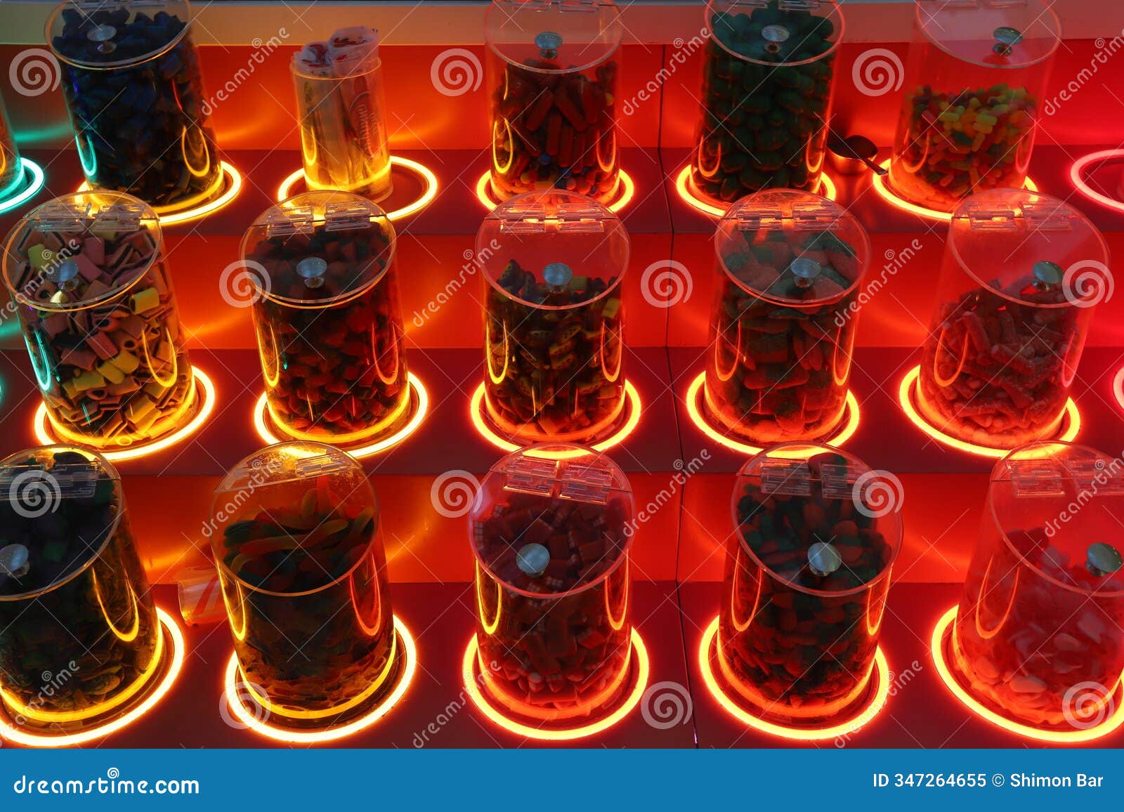Bright Lighting of Buildings and Structures Close-up Stock Illustration ...