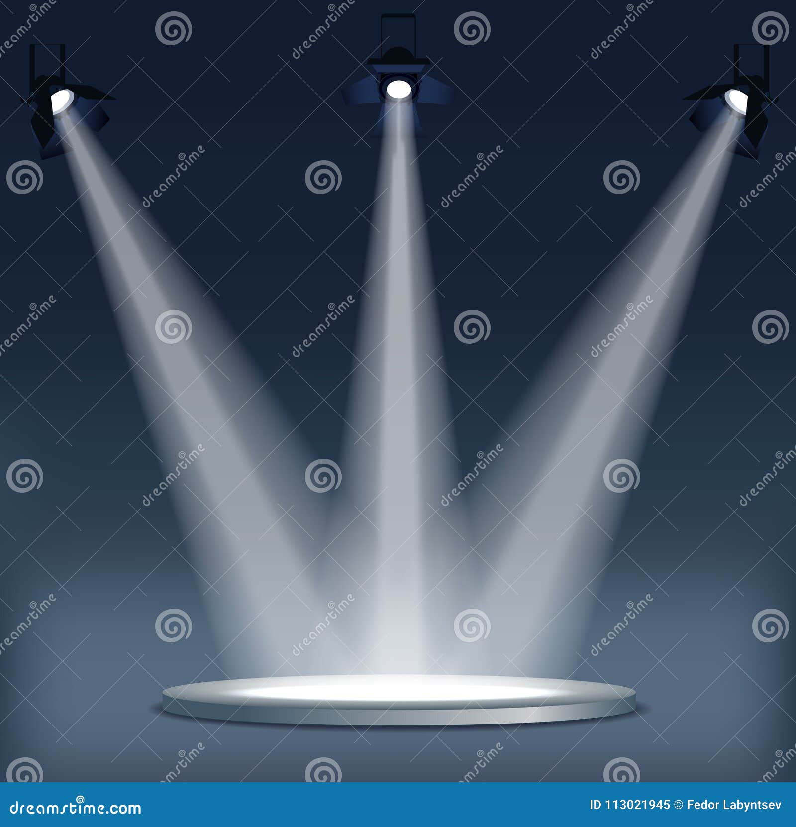 Bright Lighting With Spotlights. The Spotlight Illuminates The Scene ...