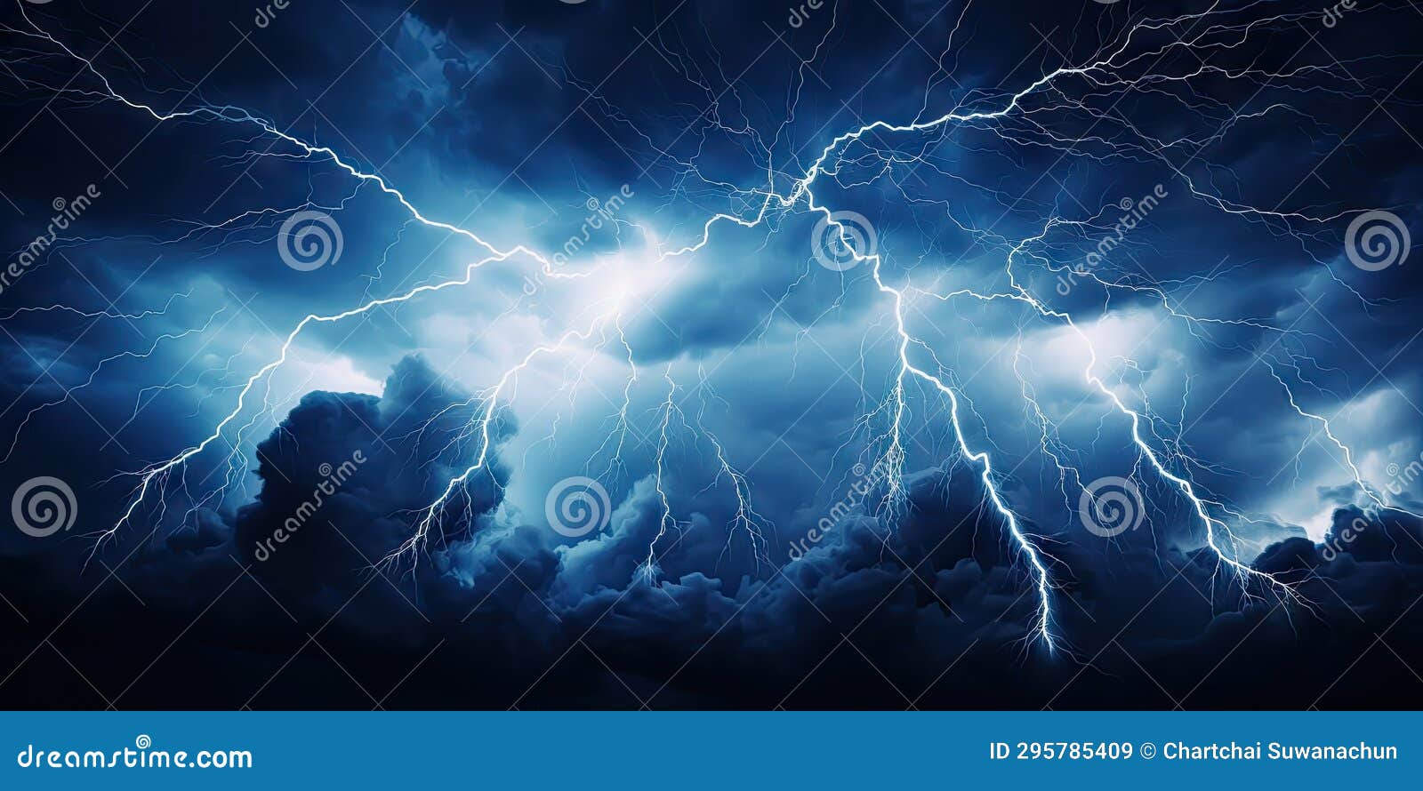 Bright Lightning that Lit Up the Dark Night Sky during an Electrical ...