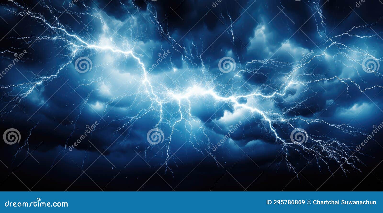 Bright Lightning that Lit Up the Dark Night Sky during an Electrical ...