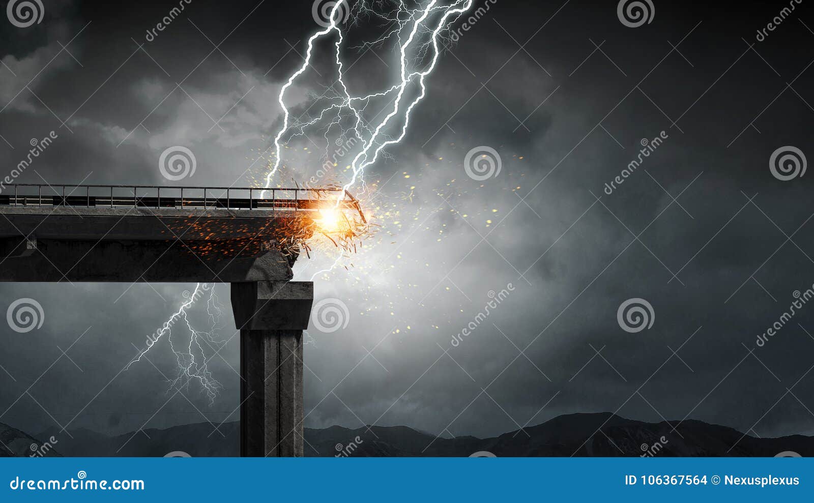 Bright lightning from sky stock photo. Image of rain - 106367564