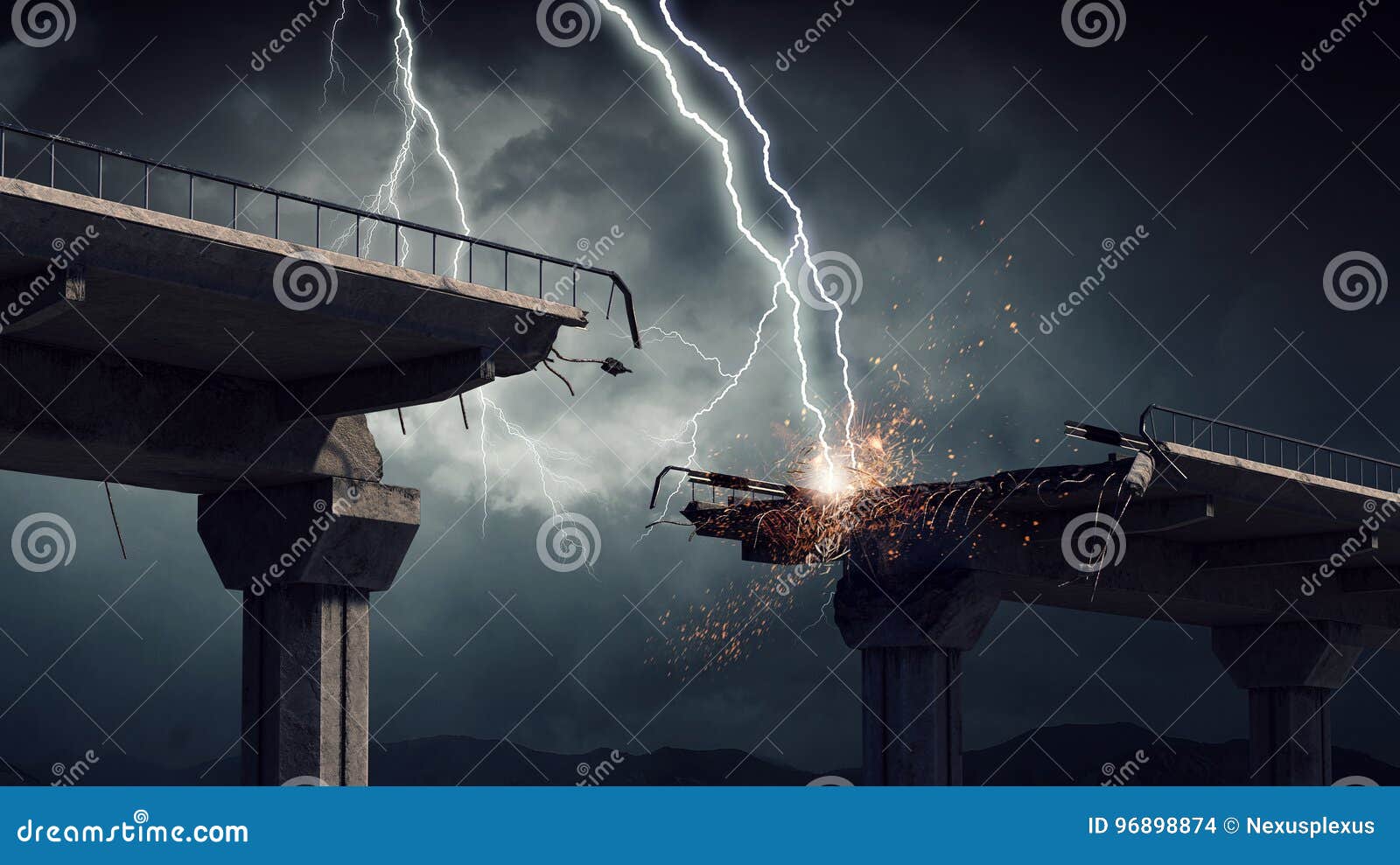 Bright lightning from sky stock photo. Image of electricity - 96898874
