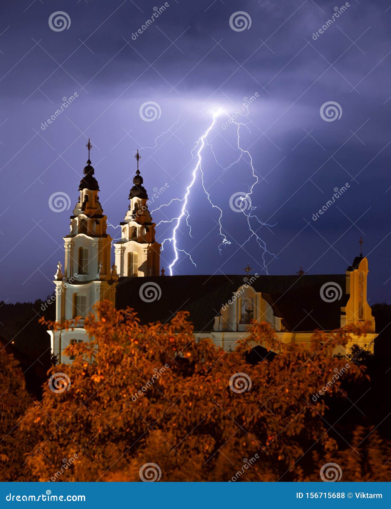 Lightning strike stock photo. Image of lightning, thunderstorm - 156715688