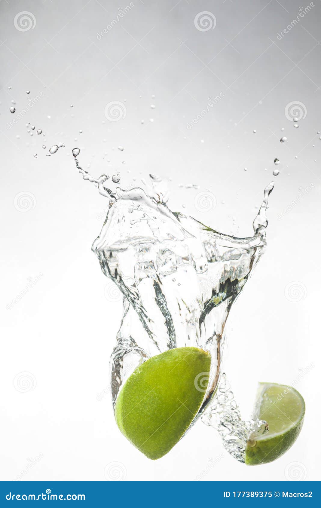 Lime in Water and Beautiful Spray Stock Image - Image of bubbles, clear ...