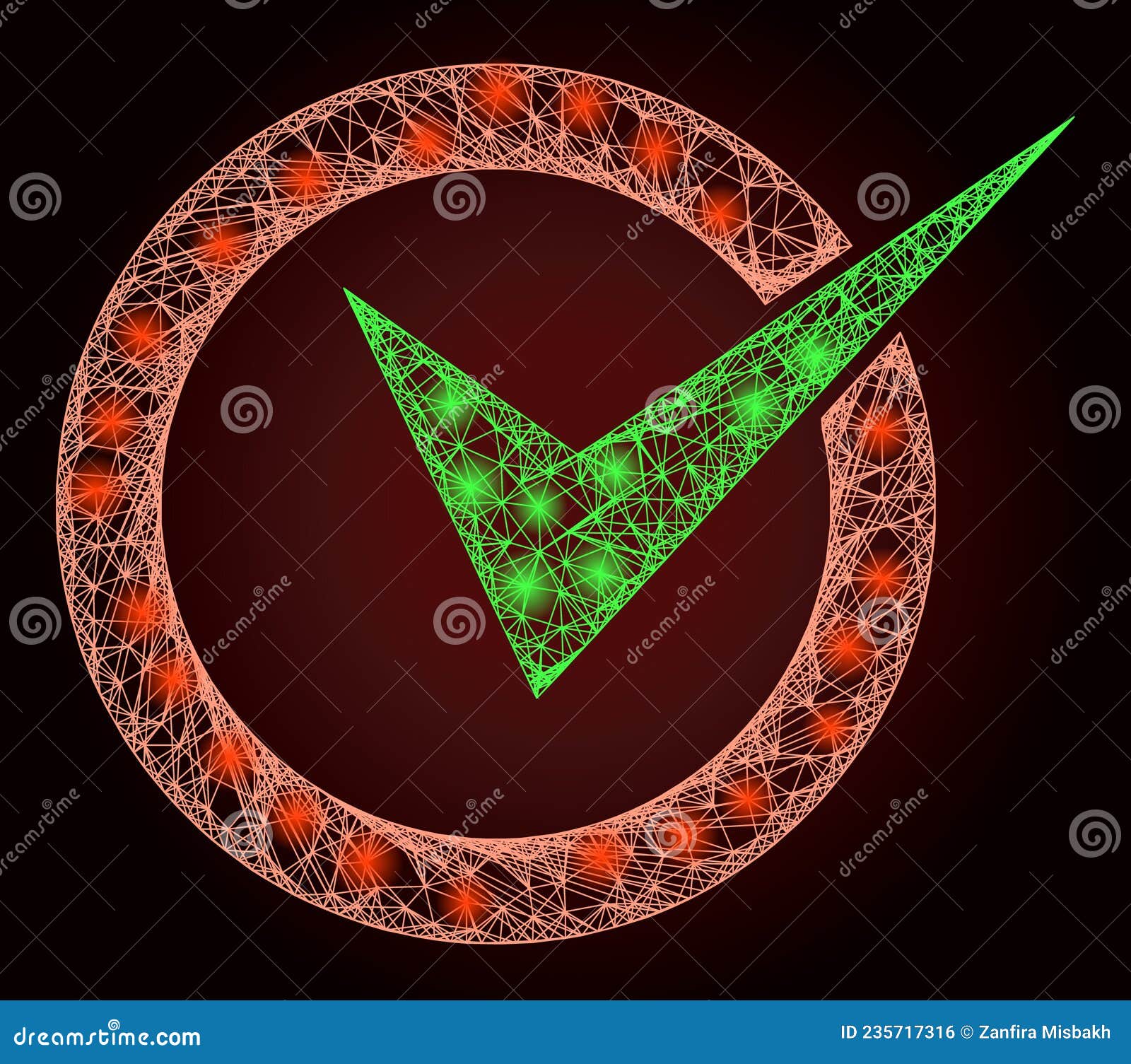 Bright Linear Mesh Checkbox Circle with Light Spots Stock Vector ...