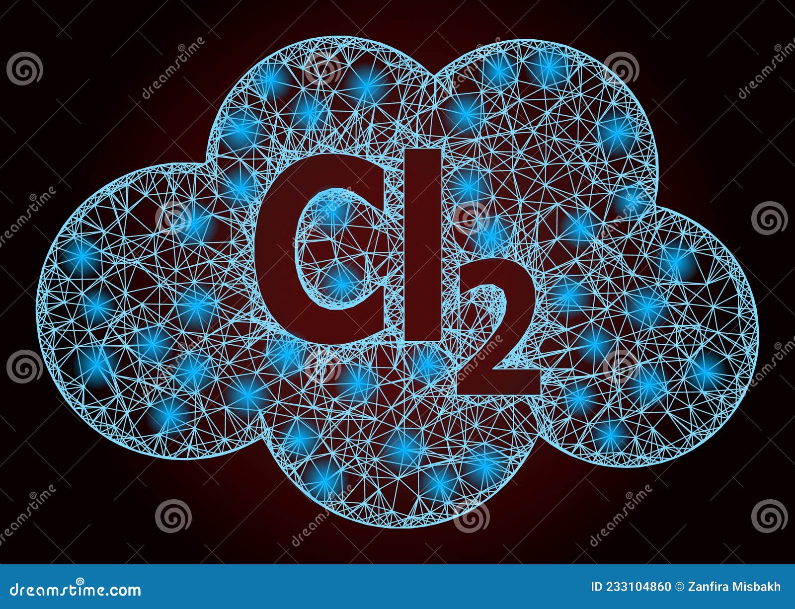 Bright Linear Mesh Chlorine Cloud with Lightspots Stock Vector ...
