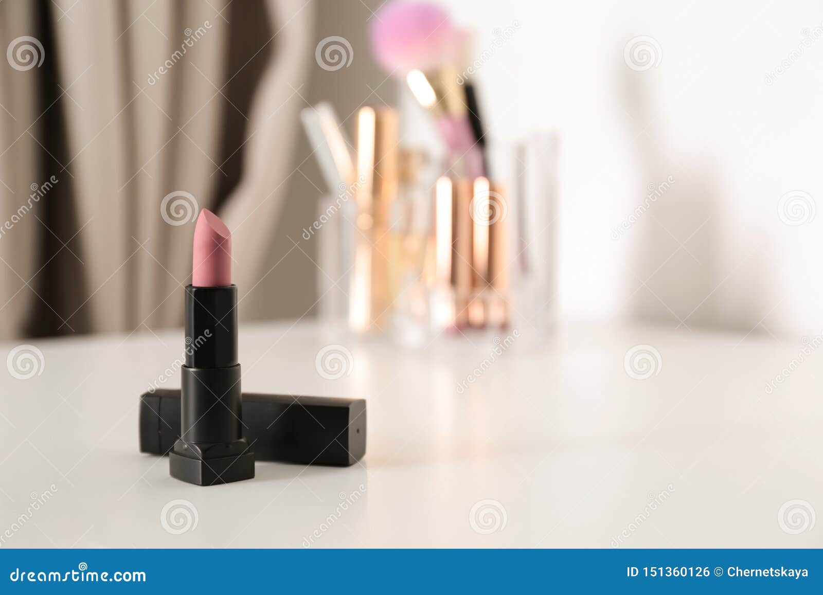 Bright Lipstick on Dressing Table Stock Photo - Image of fashion ...