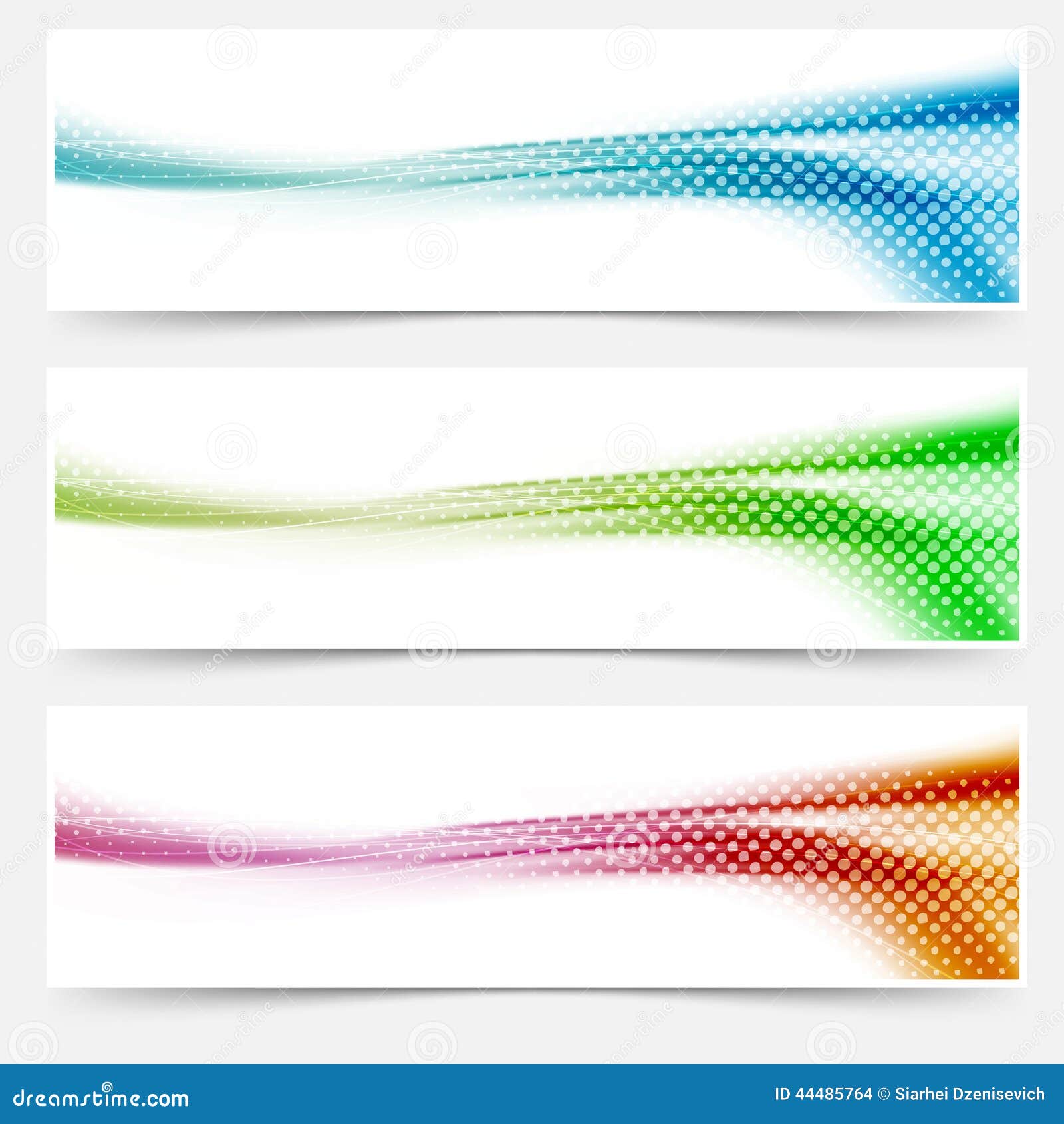 Wave Headers Set - Swoosh Hi-tech Lines Vector Illustration ...
