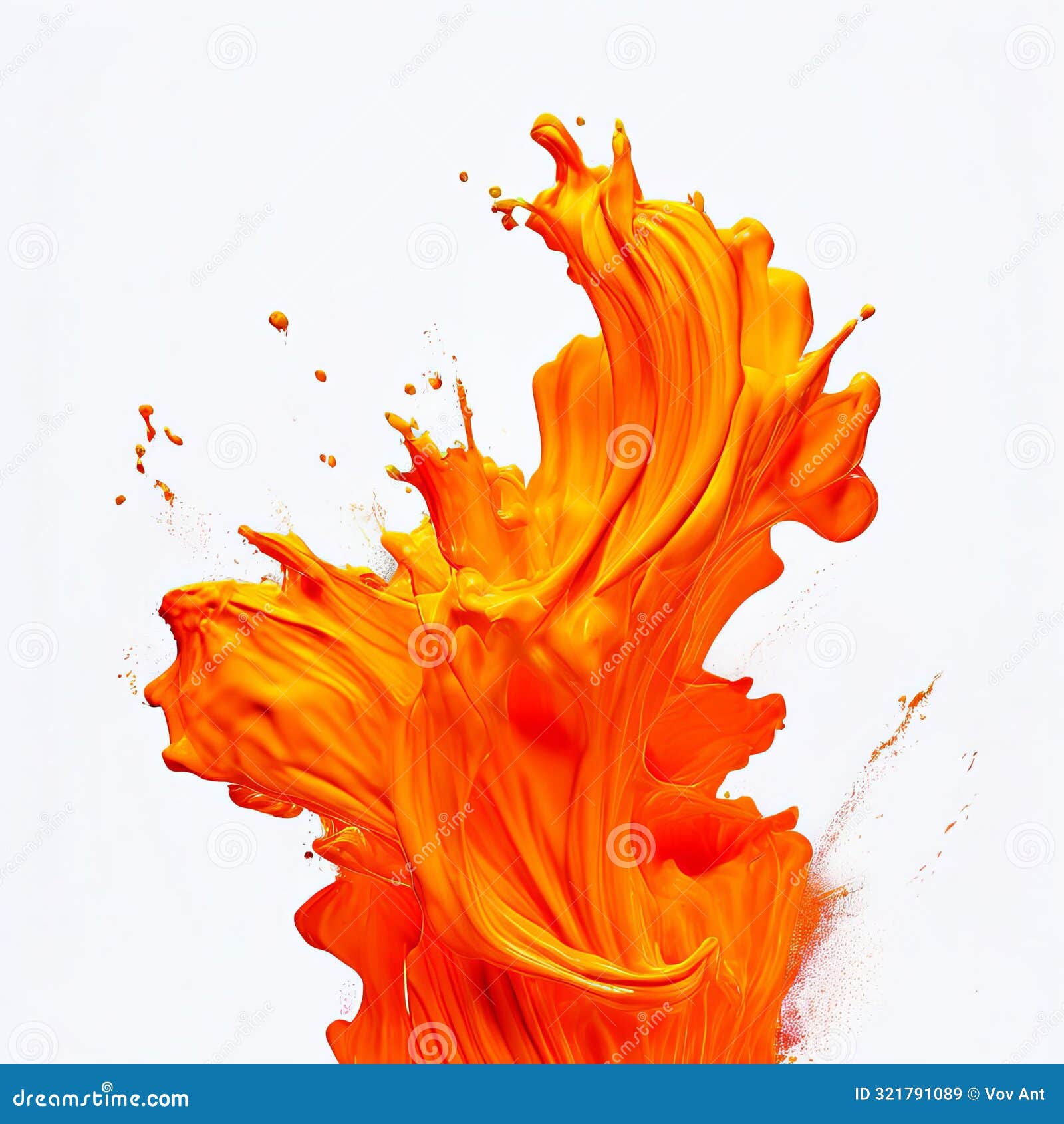 Bright And Lively Neon Orange Brush Stroke With A Dynamic And N Stock ...