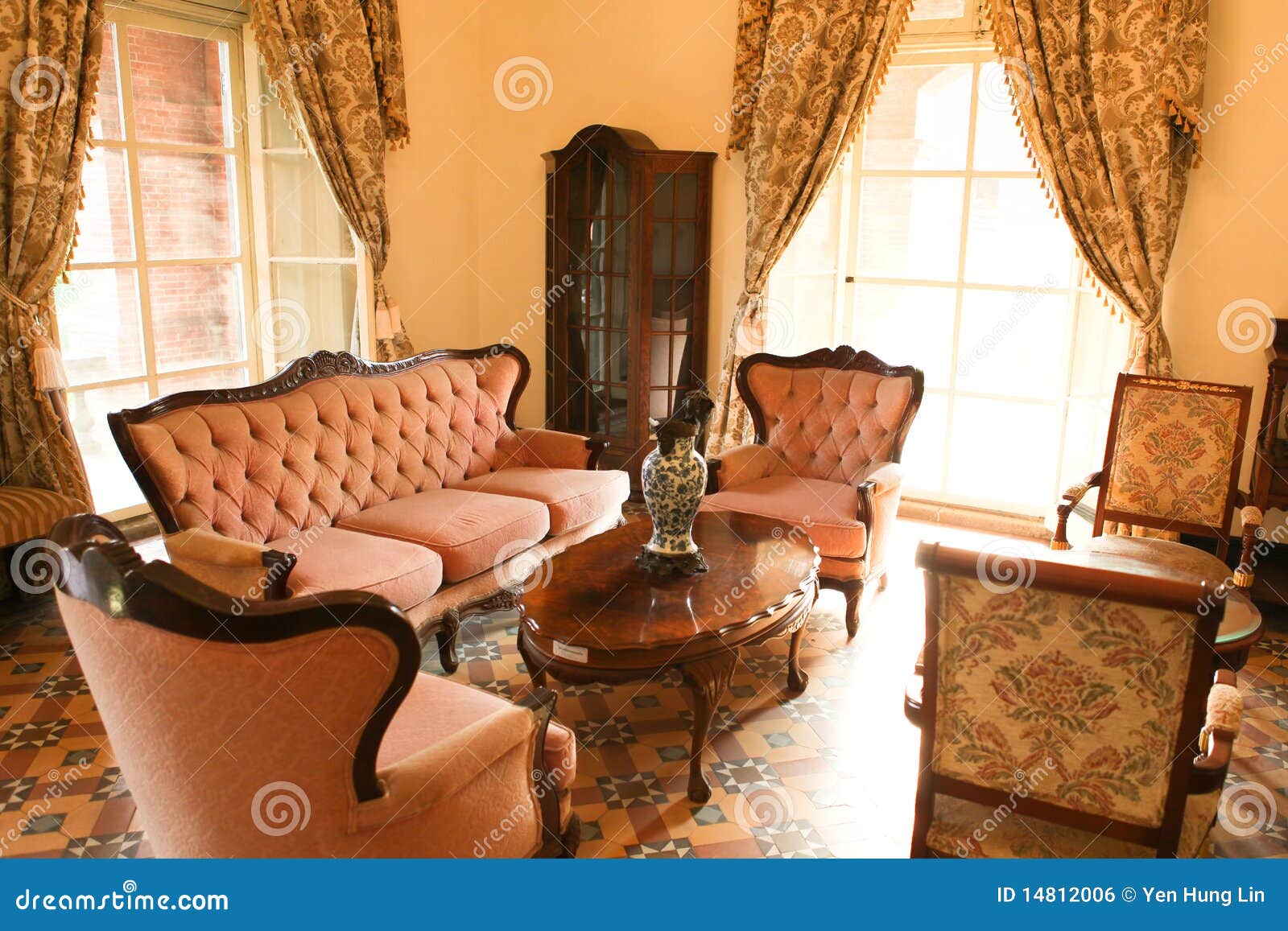 Bright Living Room of the 18th Century Stock Photo - Image of furniture ...