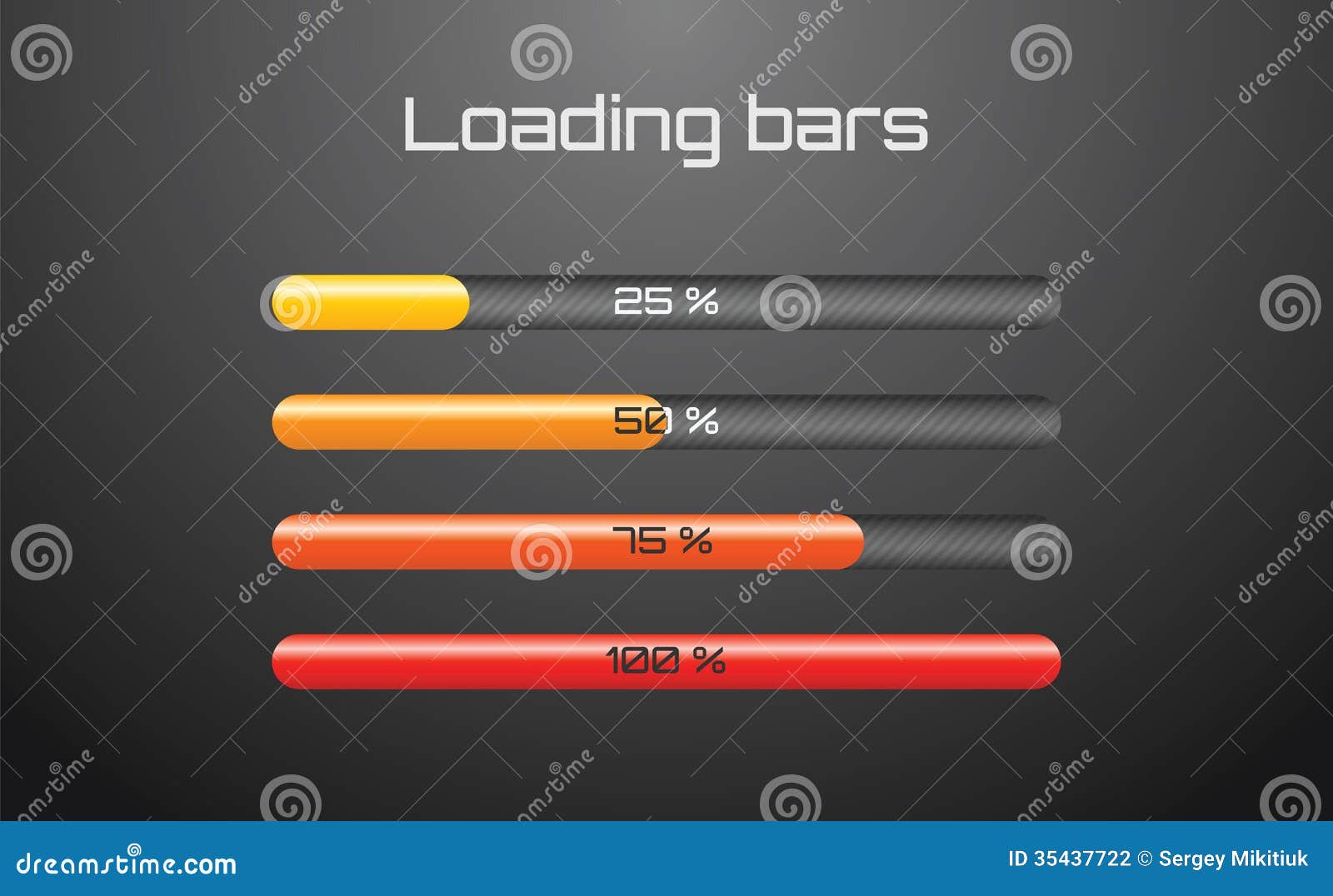 Bright loading bars stock vector. Illustration of waiting - 35437722