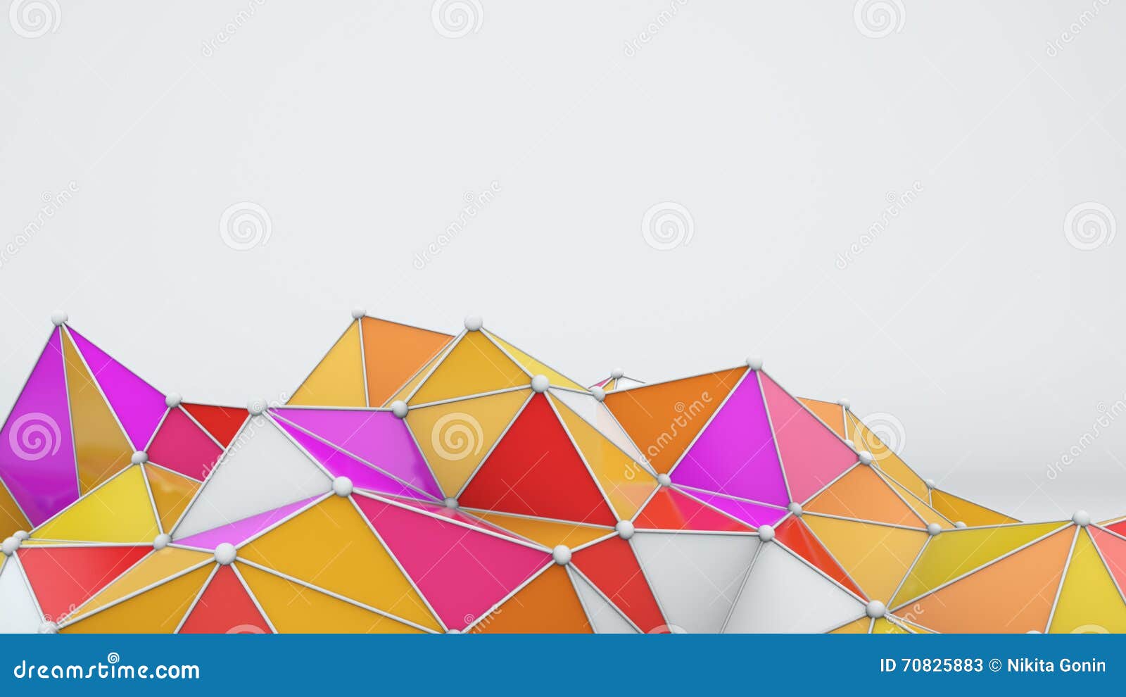 Bright Low Poly Shape 3D Rendering Stock Illustration - Illustration of ...