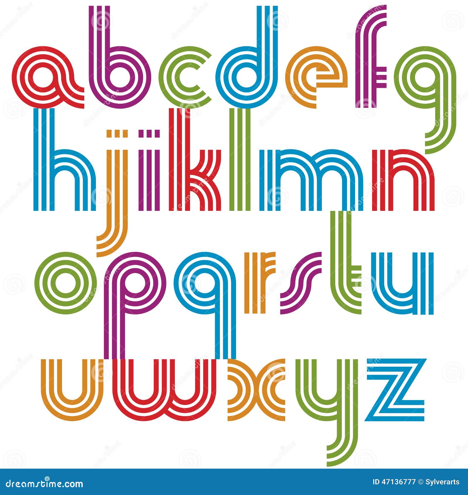 Bright Lowercase Letters With Rounded Corners, Animated Spherical ...