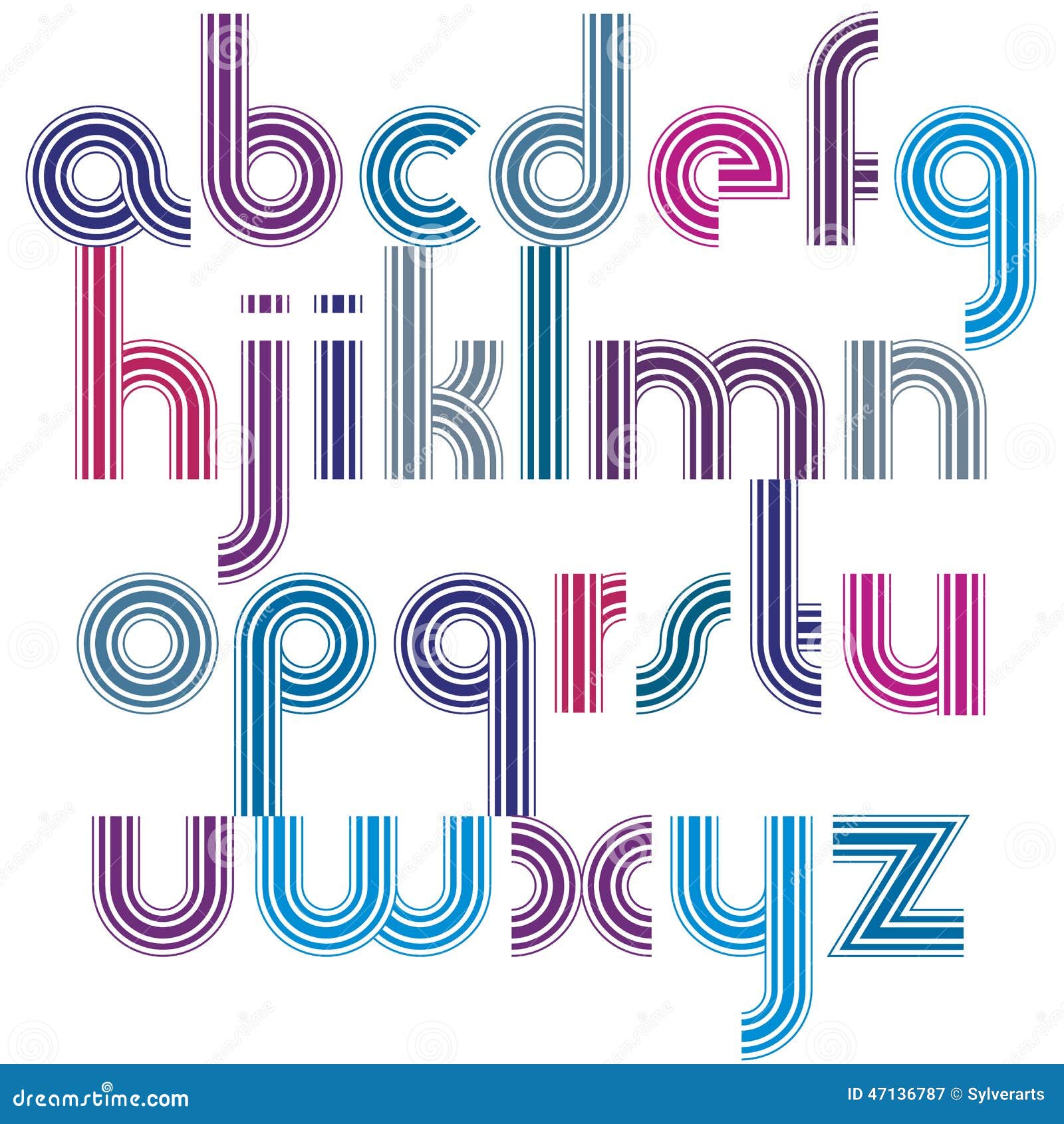 Bright Lowercase Letters with Rounded Corners, Animated Spherical ...