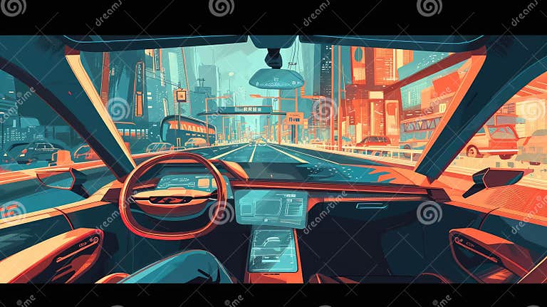 Bright Luminous Interior of a Modern Car Stock Photo - Image of ...