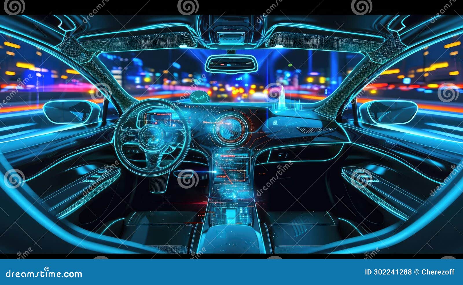 Bright Luminous Interior of a Modern Car Stock Photo - Image of black ...