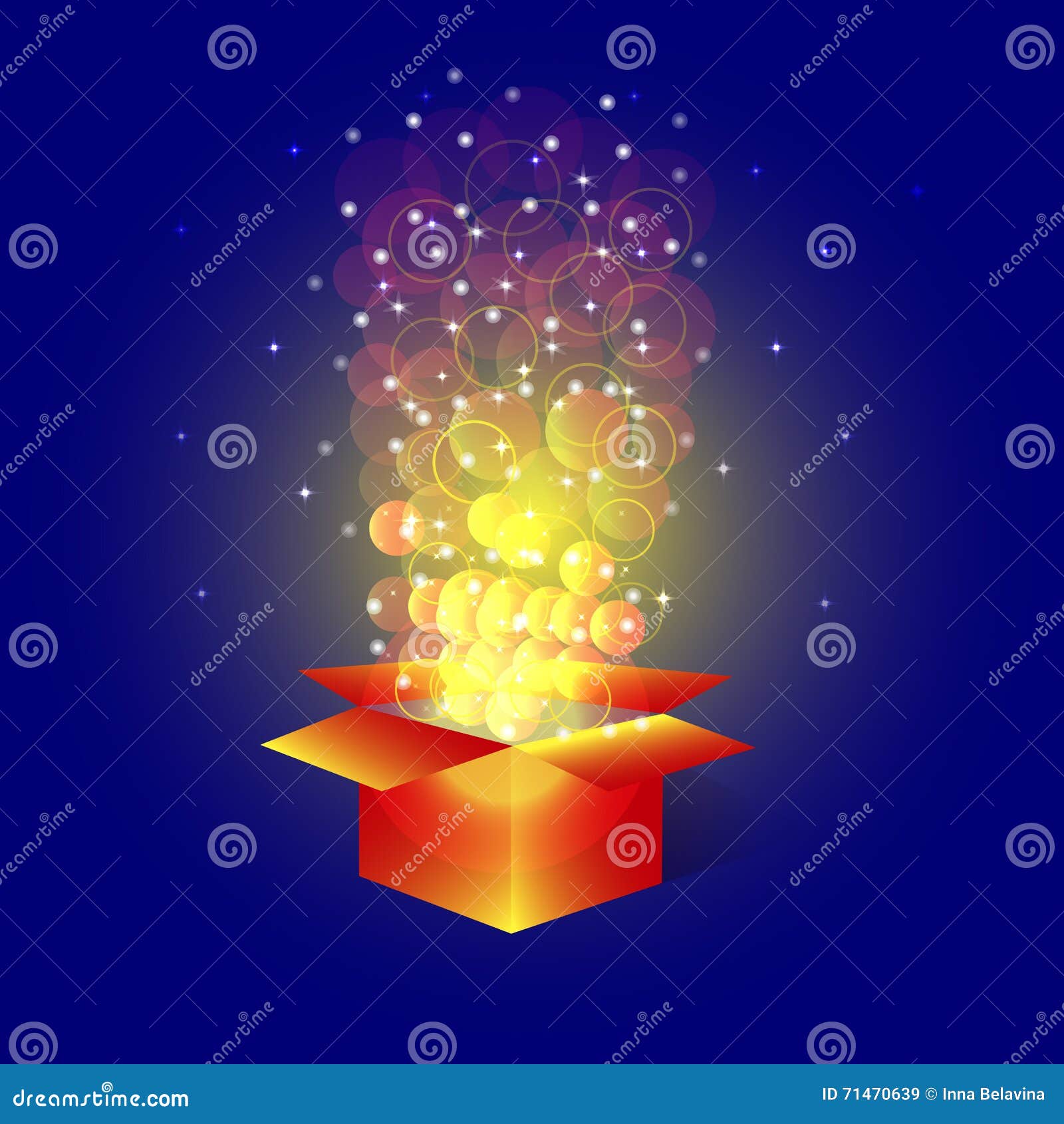 Bright Magic Box with Stars. Stock Illustration - Illustration of ...
