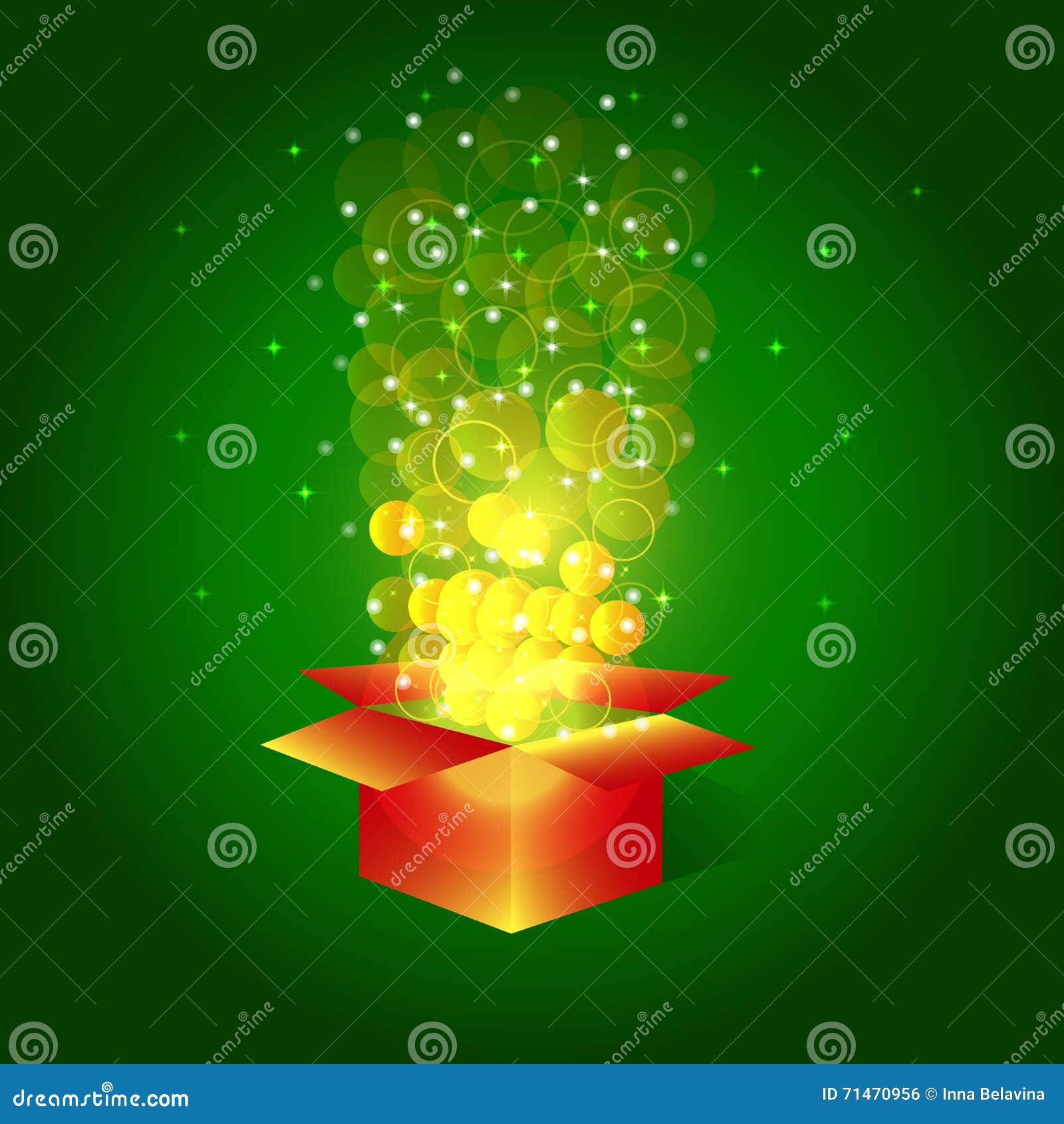 Bright Magic Box with Stars. Stock Illustration - Illustration of card ...