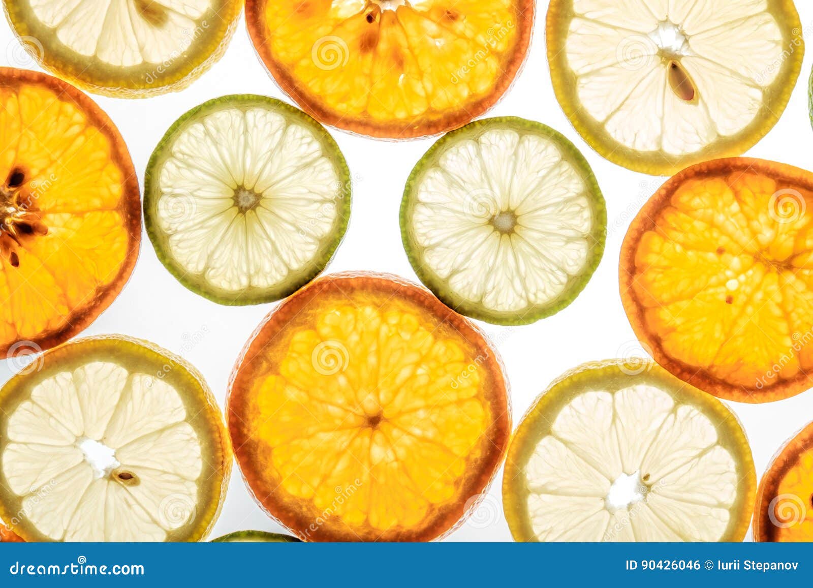 Bright Mandarin, Lemon and Lime Slices on White Stock Photo - Image of ...
