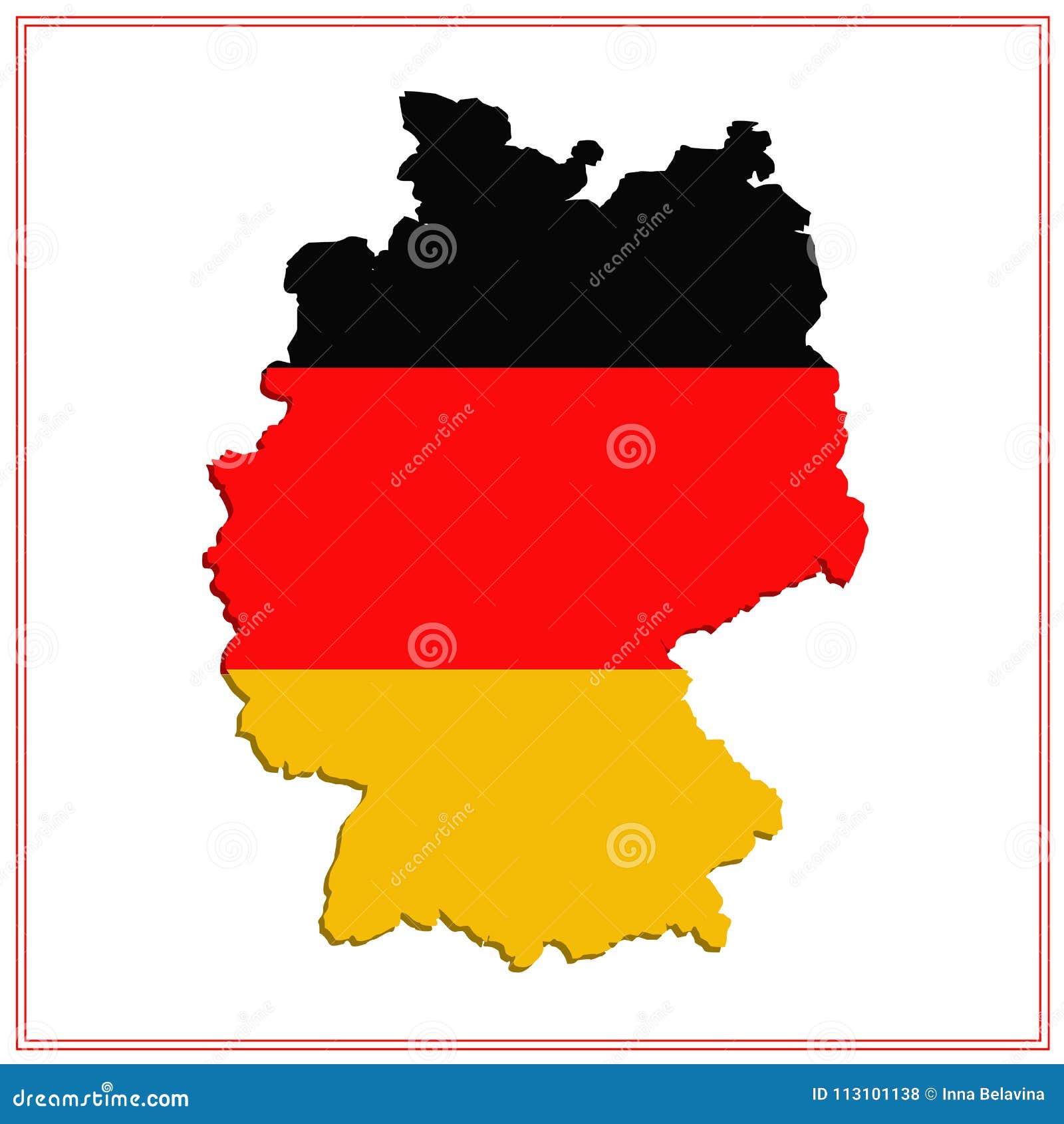 Map and Flag of Germany. Illustration Stock Illustration - Illustration ...