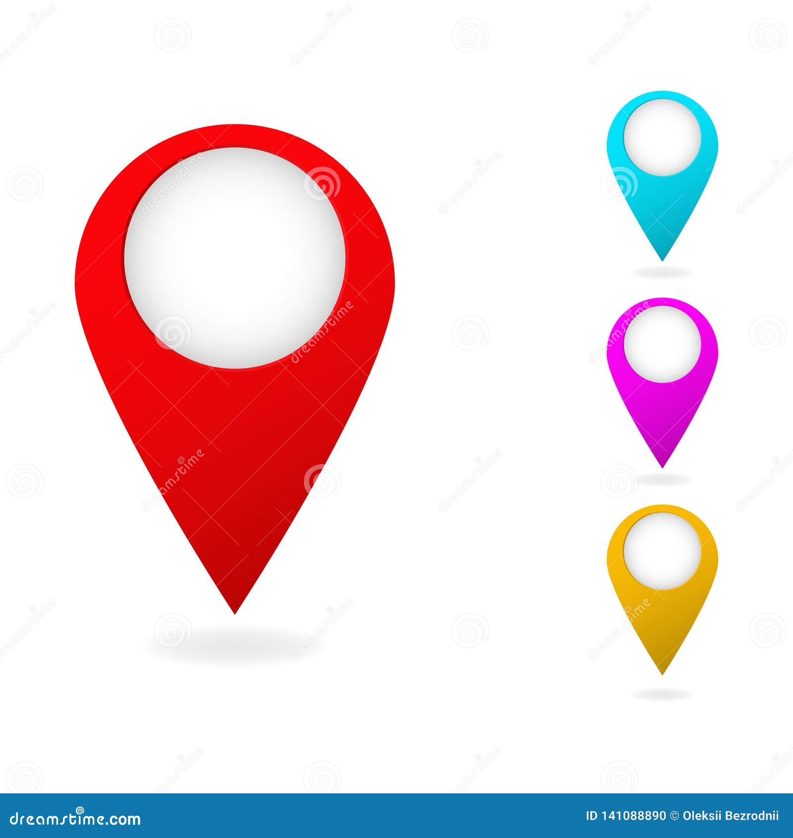 Bright map pointers stock vector. Illustration of marker - 141088890