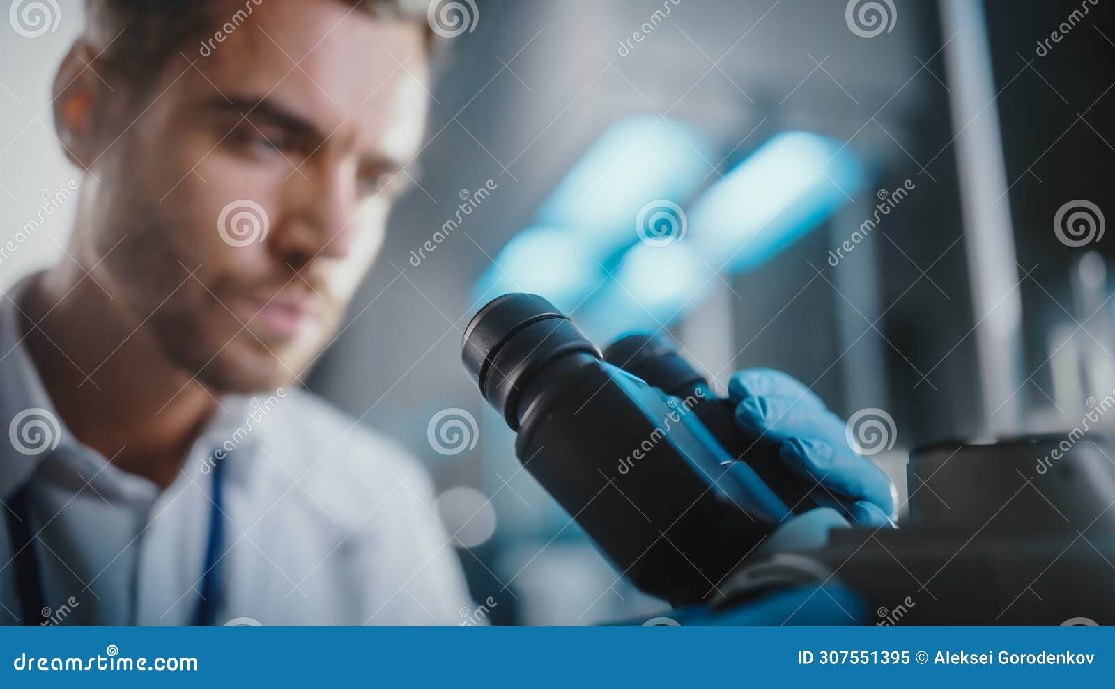 In Bright Medical Science Laboratory: Portrait Of Handsome ...