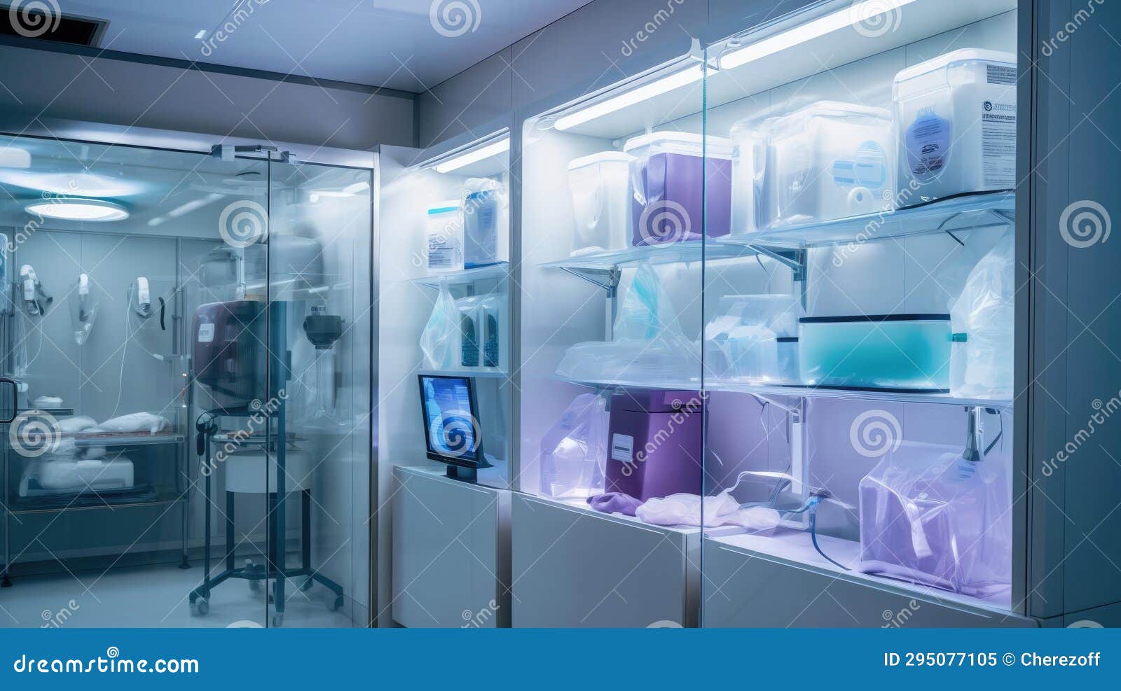 Bright Medical Sterilization Room Stock Image - Image of digital ...