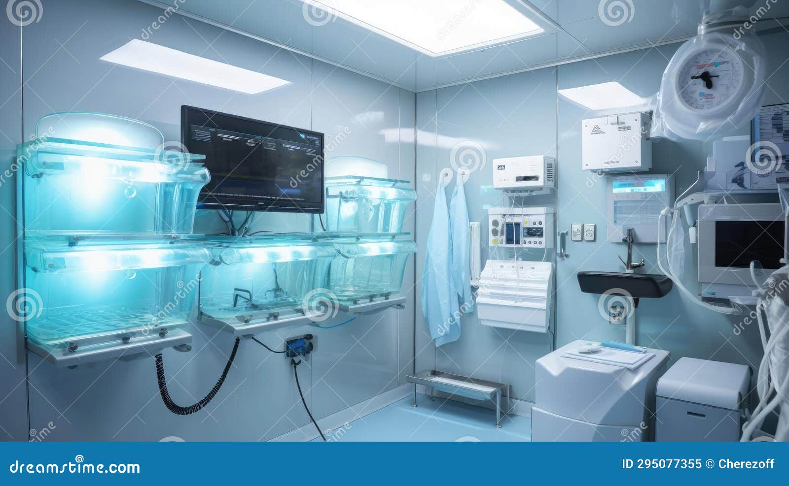 Bright Medical Sterilization Room Stock Image - Image of digital ...