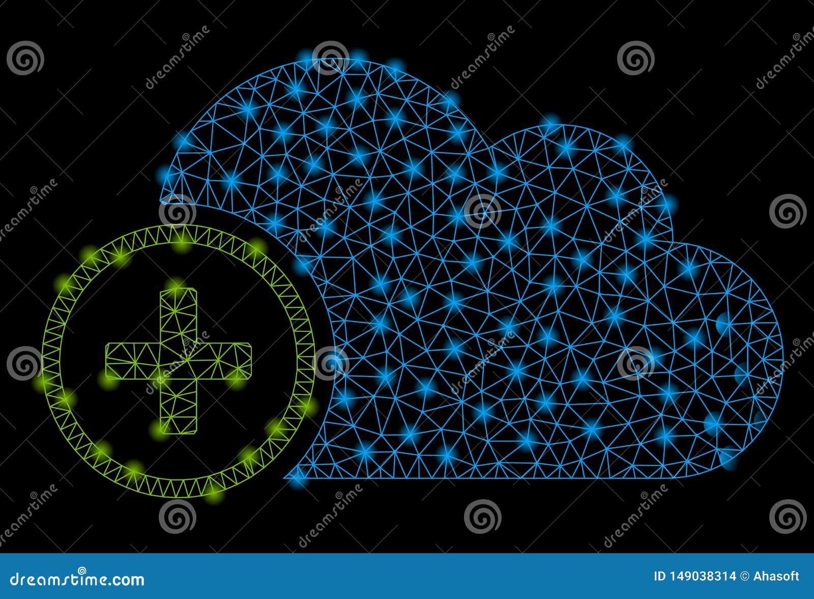 Bright Mesh 2D Add Cloud with Light Spots Stock Vector - Illustration ...