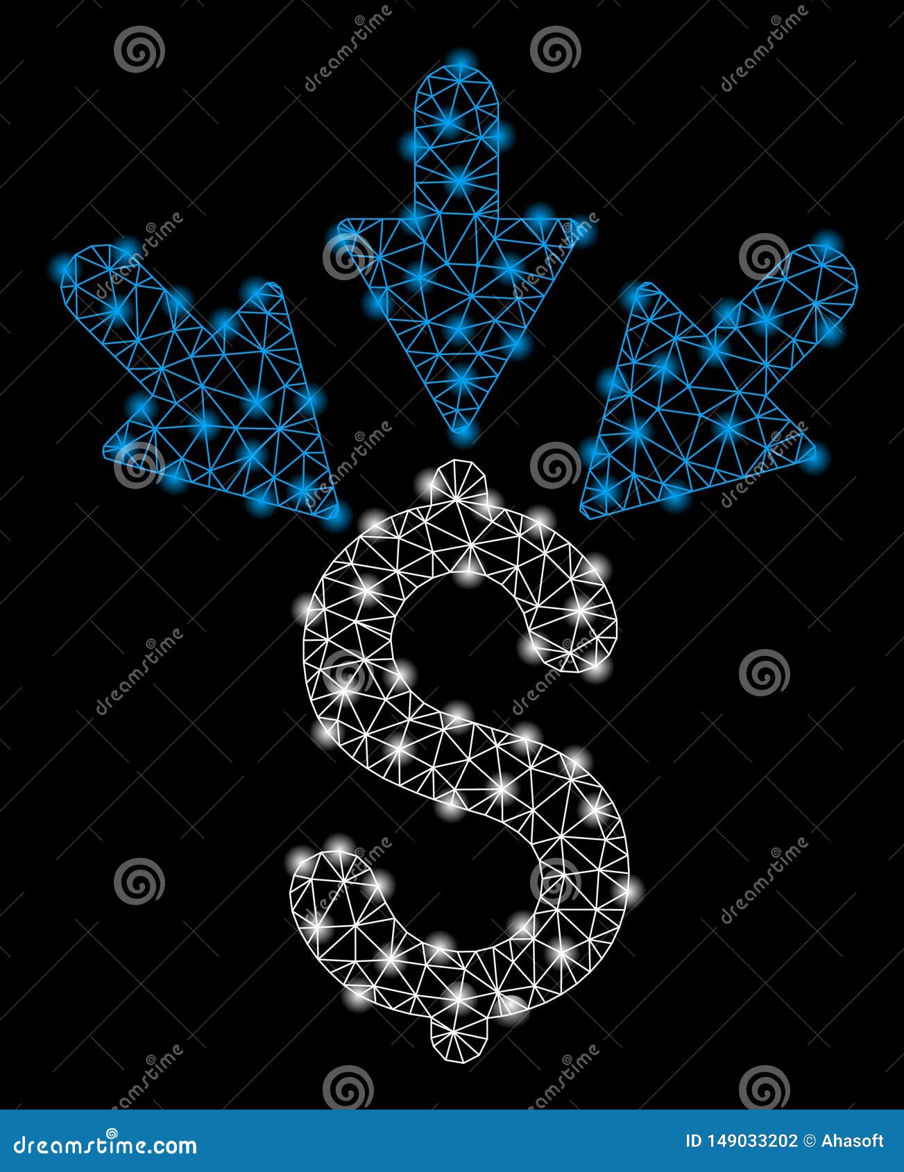 Bright Mesh 2D Aggregate Payment with Light Spots Stock Vector ...