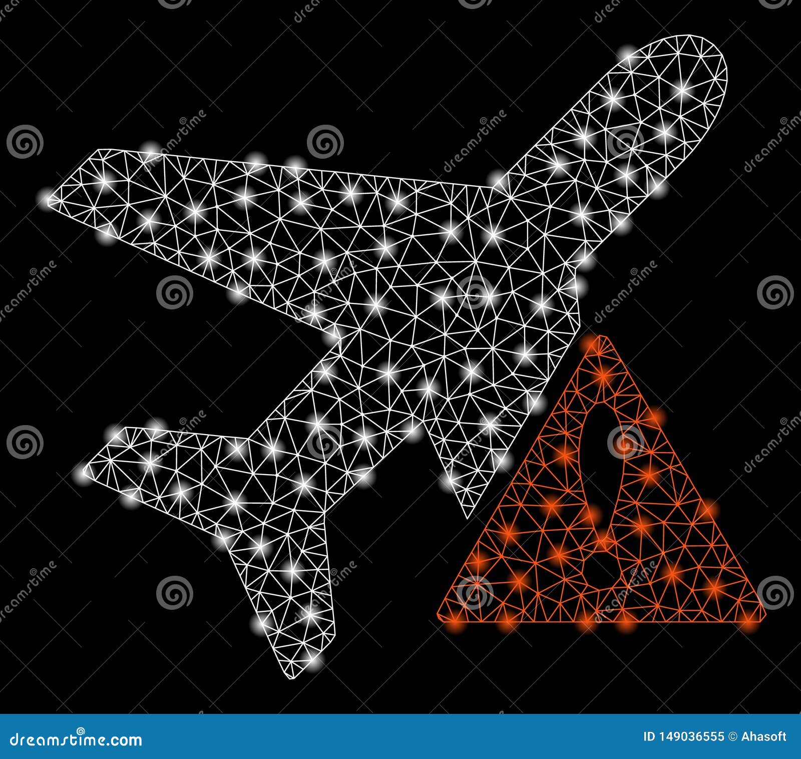 Bright Mesh 2D Airplane Error with Flash Spots Stock Vector ...
