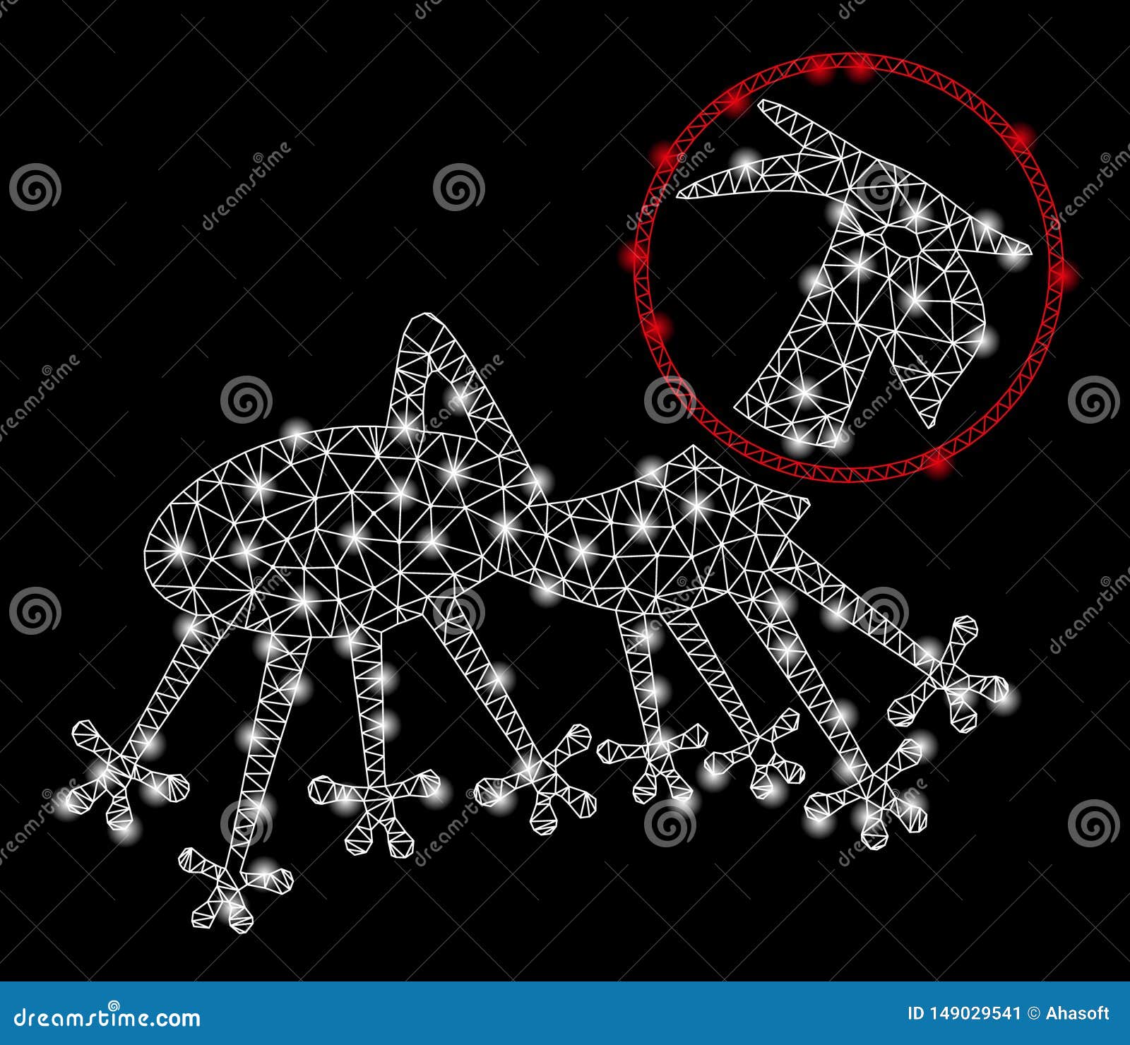 Bright Mesh Wire Frame Alien Creature Space Suit with Flash Spots Stock ...