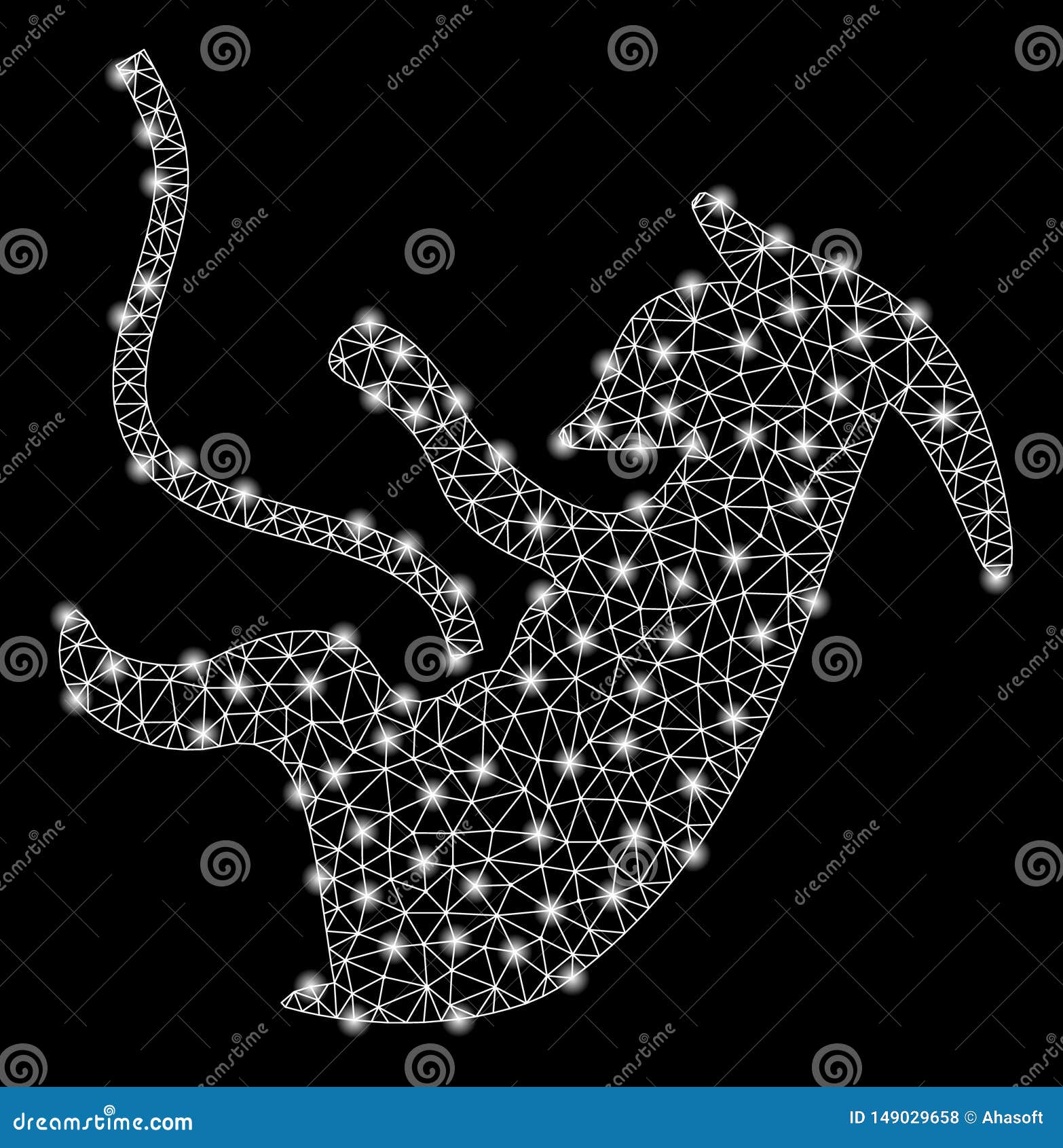Bright Mesh 2D Alien Embryo with Flash Spots Stock Vector ...