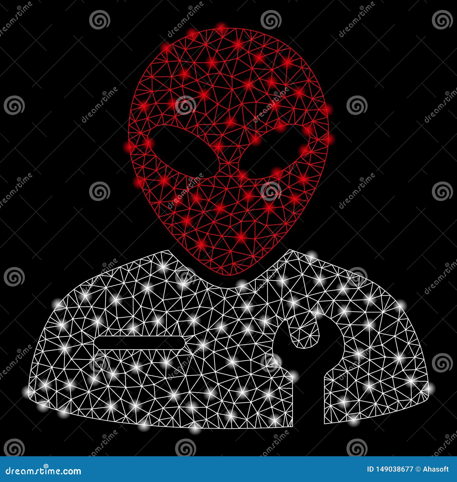 Bright Mesh Carcass Alien Mechanic with Light Spots Stock Vector ...