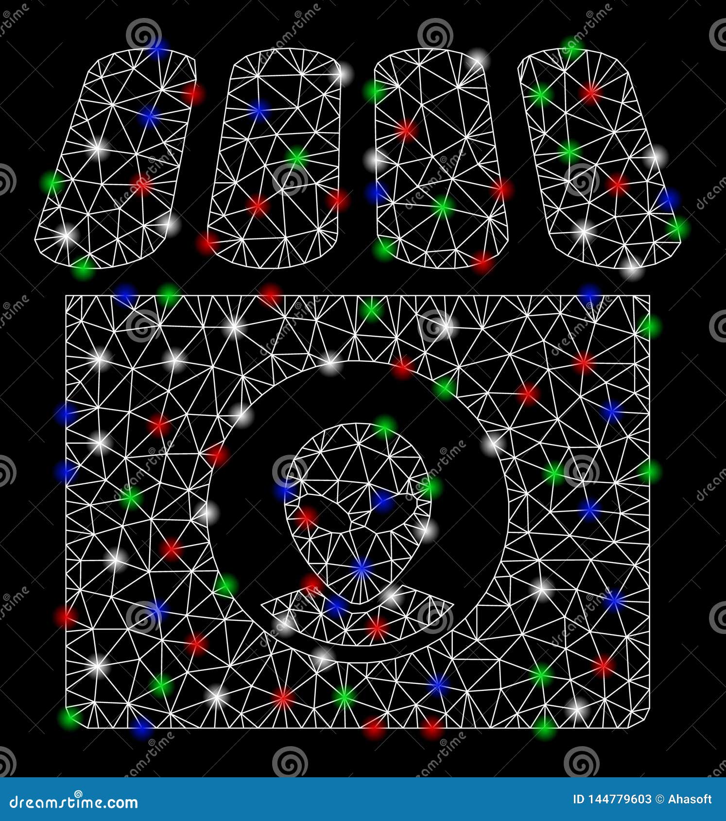 Bright Mesh 2D Alien Shop with Flare Spots Stock Vector - Illustration ...