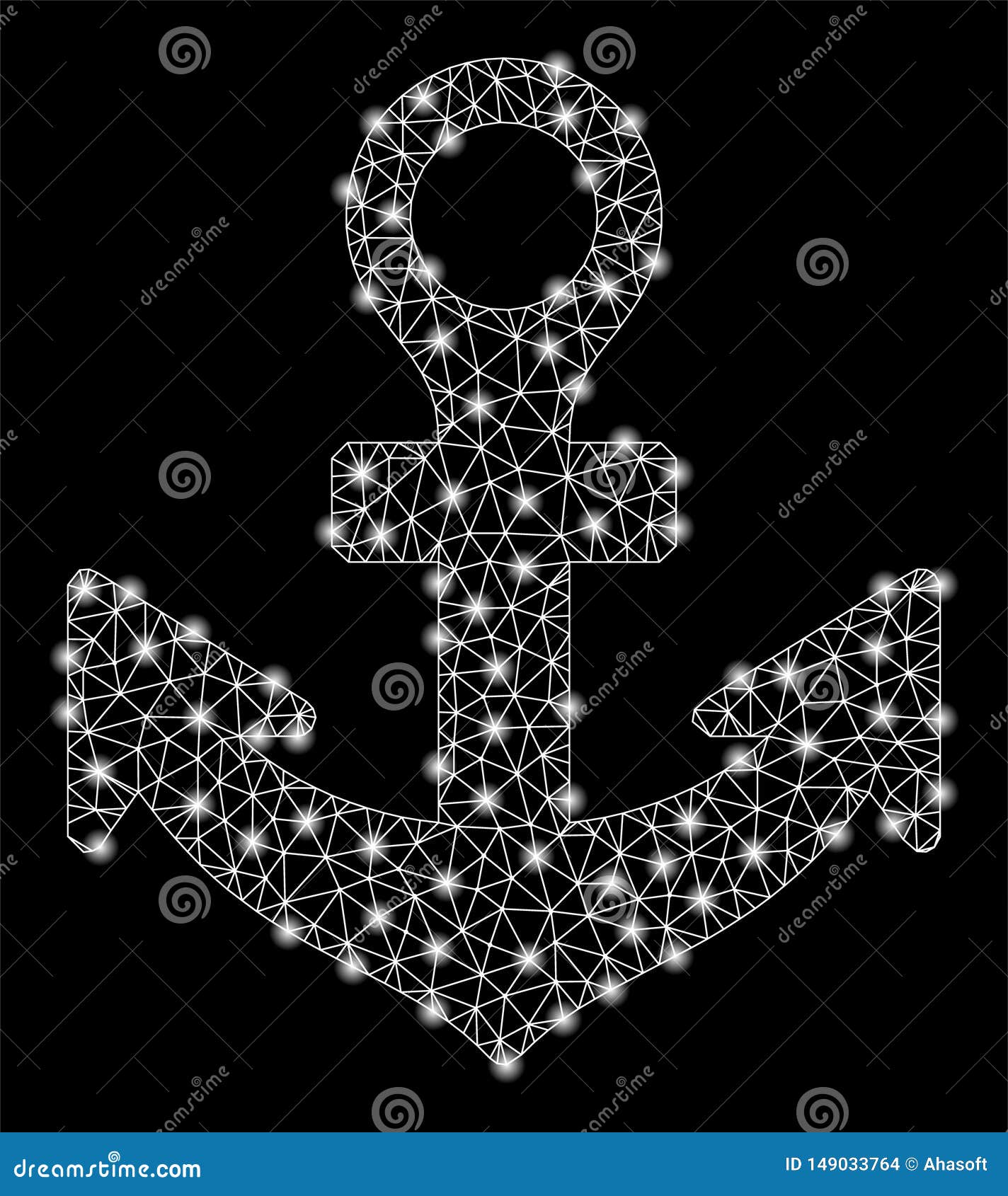 Bright Mesh Carcass Anchor with Flare Spots Stock Vector - Illustration ...