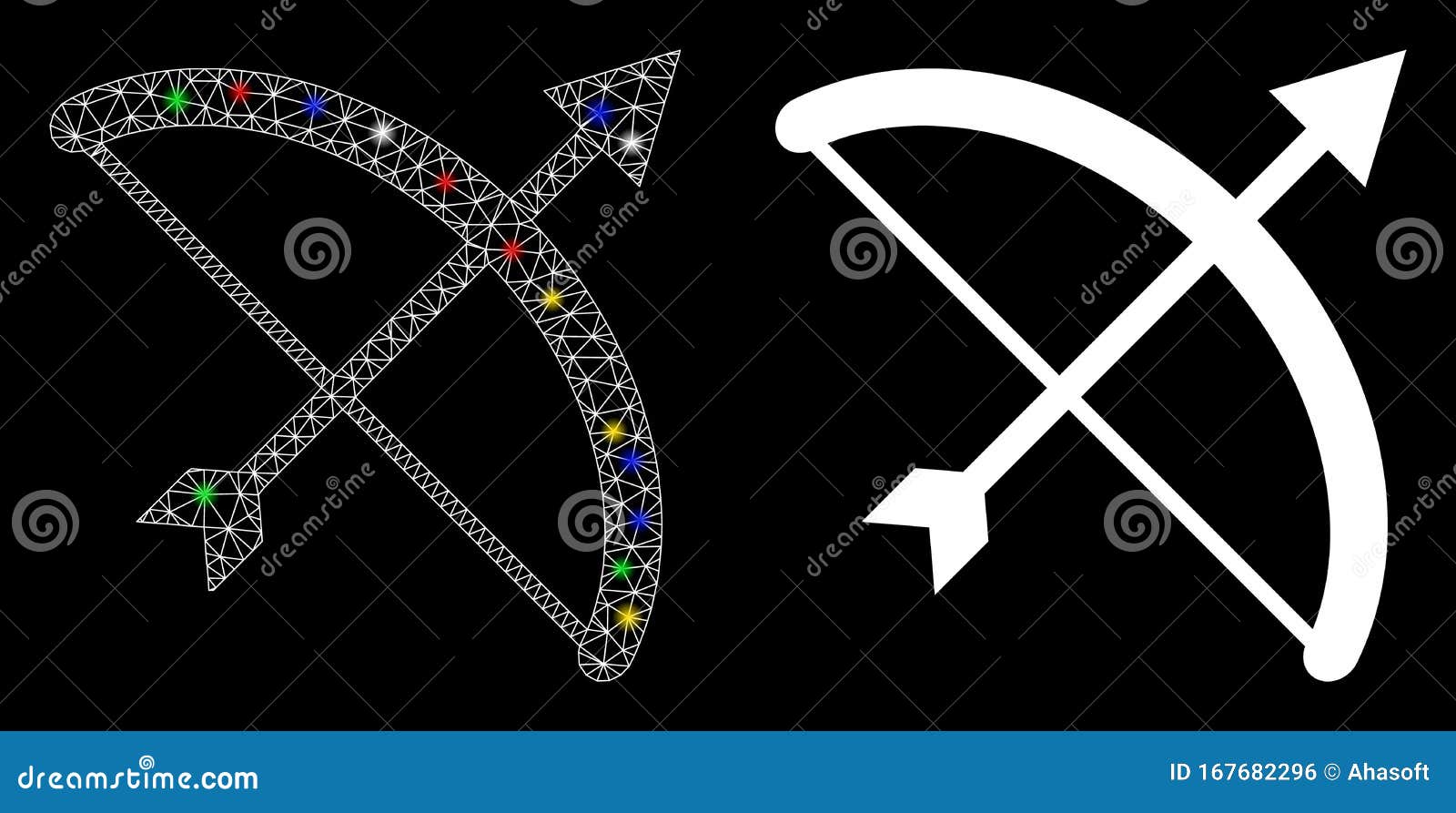 Flare Mesh 2D Archery Bow Icon with Flare Spots Stock Vector ...