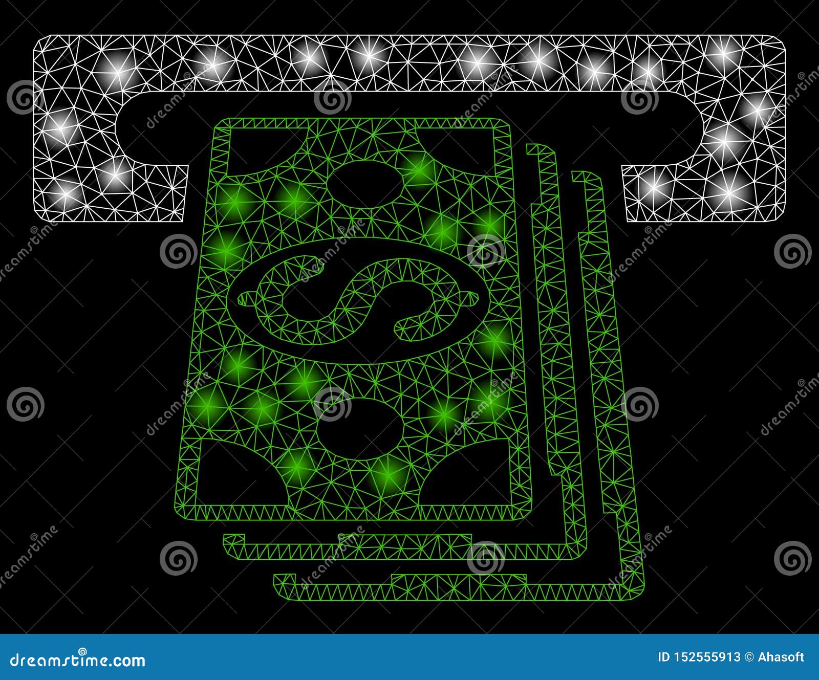 Bright Mesh Network ATM Cashout with Light Spots Stock Vector ...