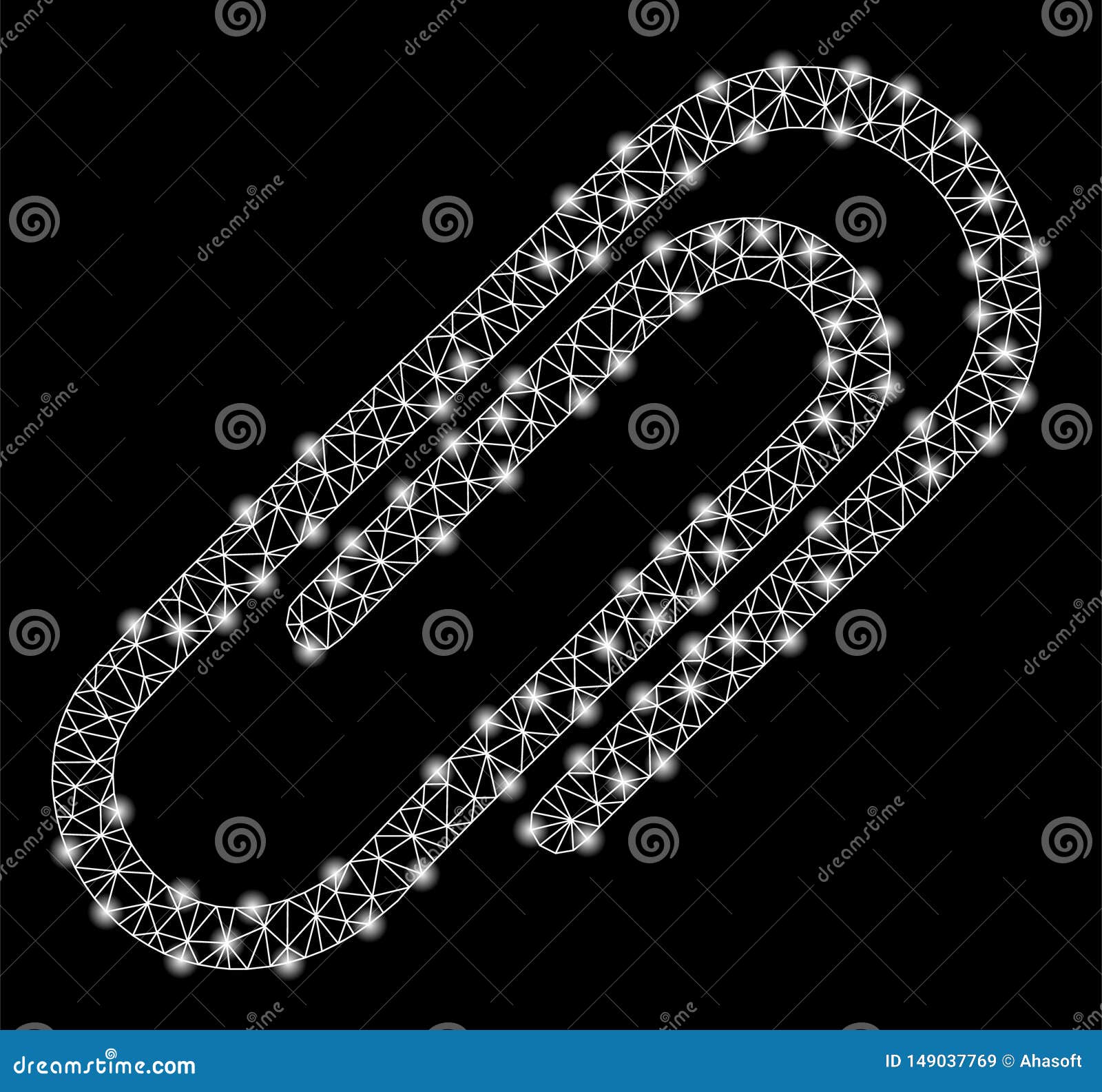 Bright Mesh 2D Attach Paperclip with Flash Spots Stock Vector ...