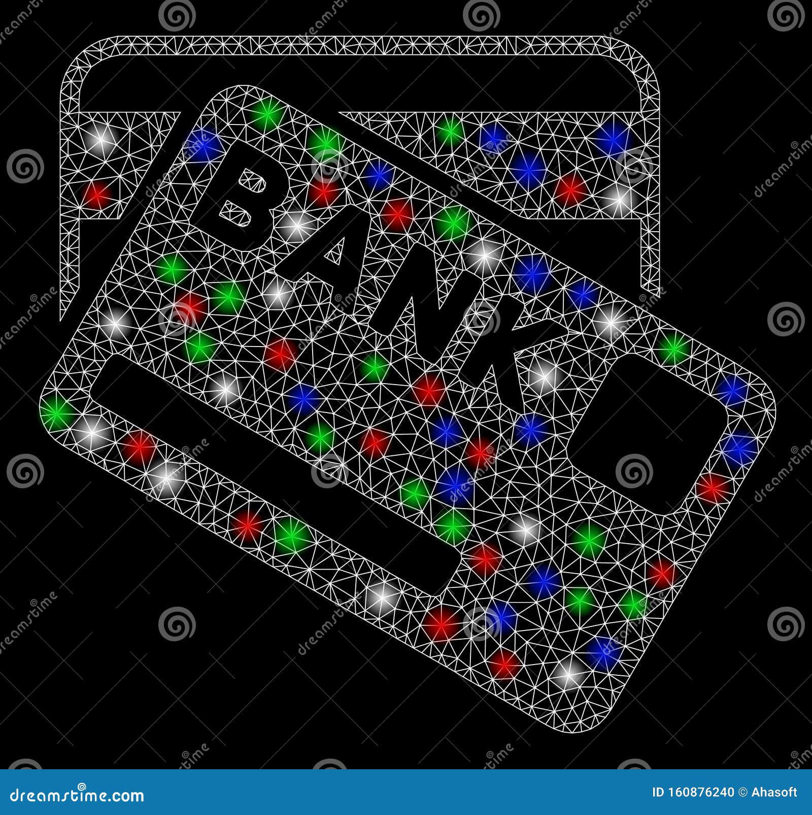 Bright Mesh 2D Bank Cards with Light Spots Stock Vector - Illustration ...