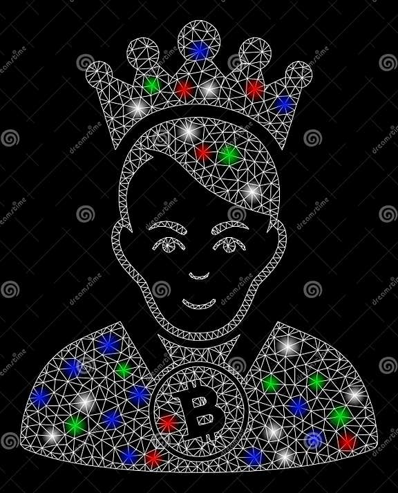Bright Mesh Carcass Bitcoin Lord with Flare Spots Stock Vector ...