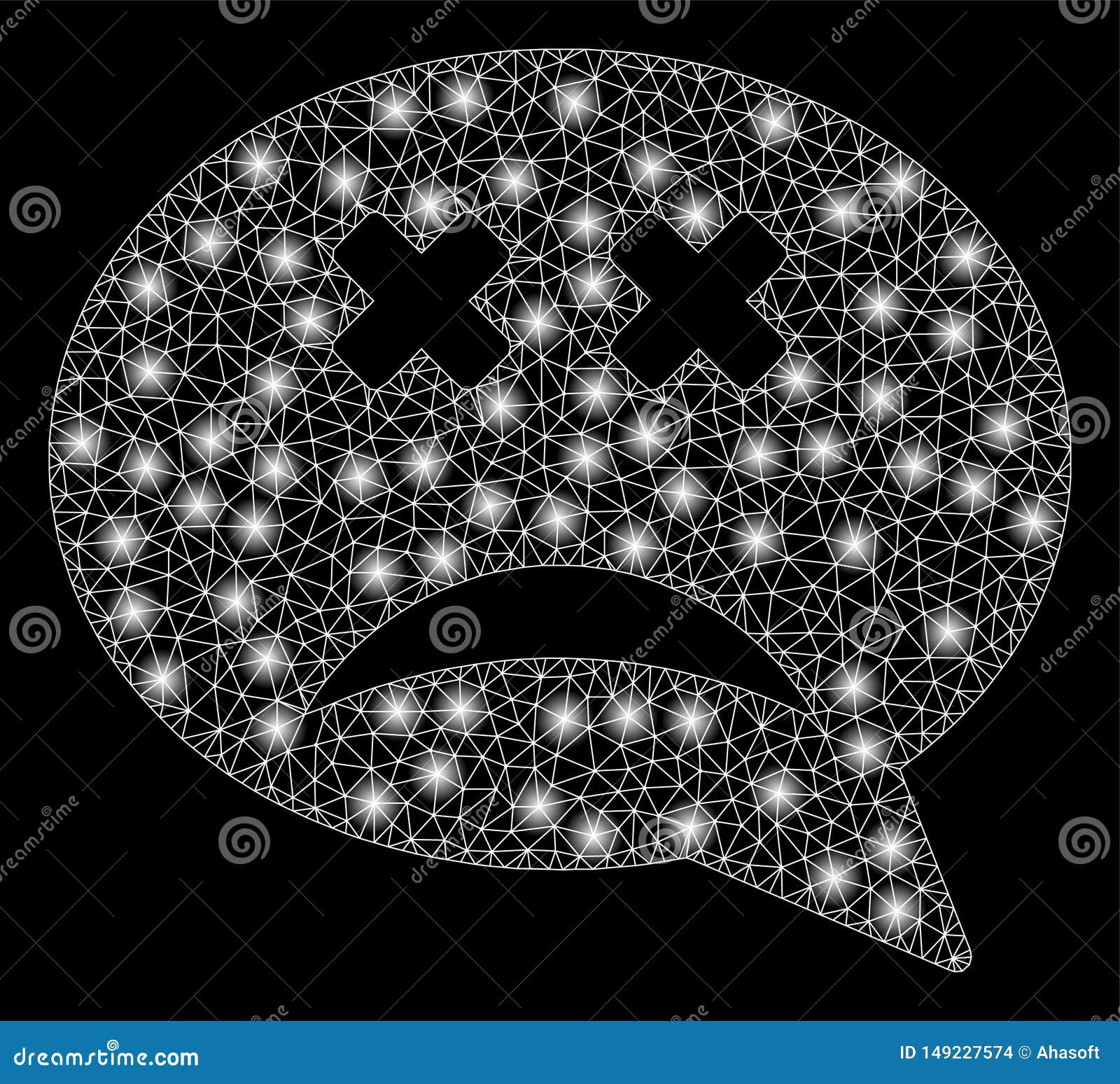Bright Mesh Wire Frame Blind Smiley Message with Flash Spots Stock ...