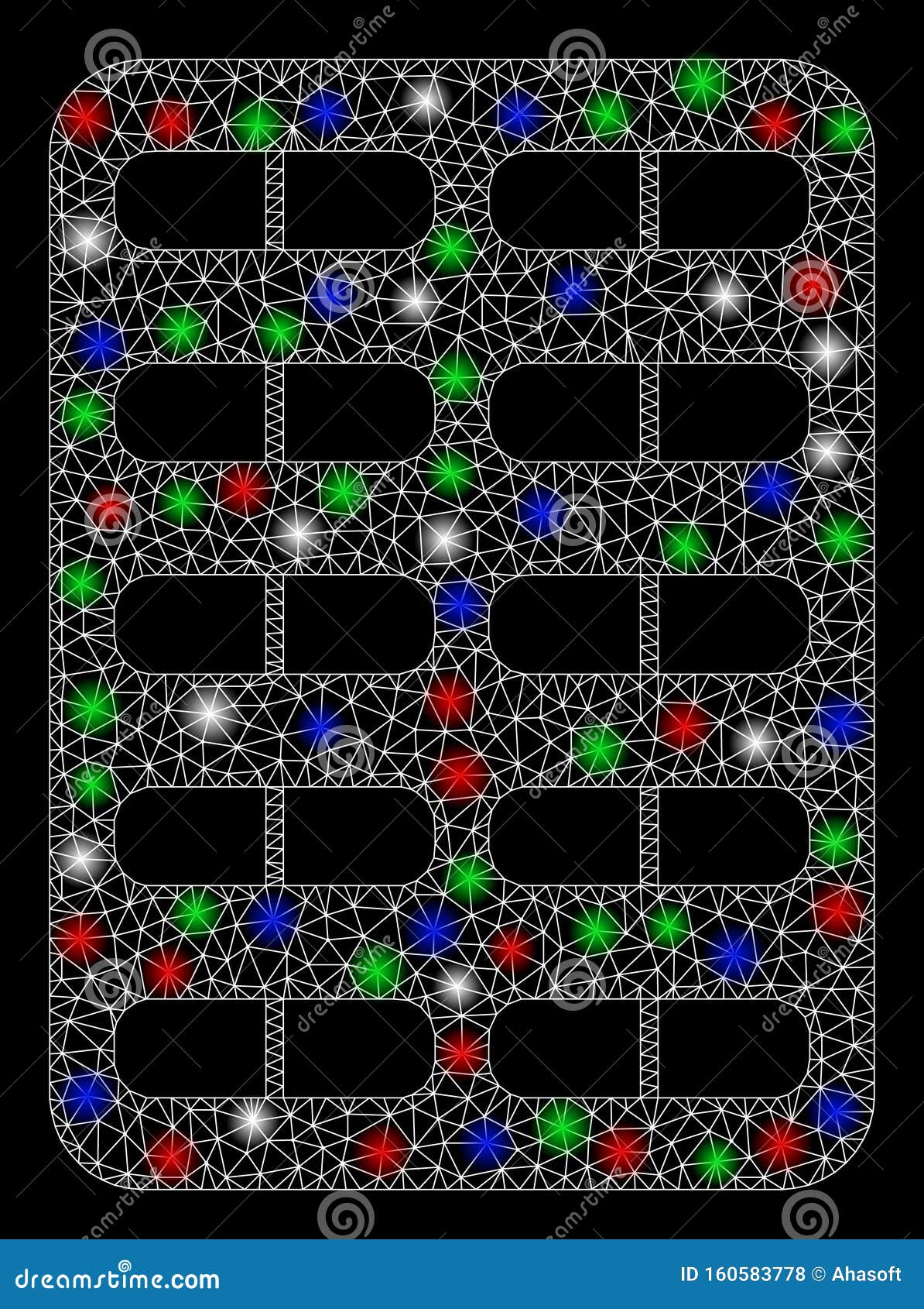 Bright Mesh 2D Blister with Light Spots Stock Vector - Illustration of ...